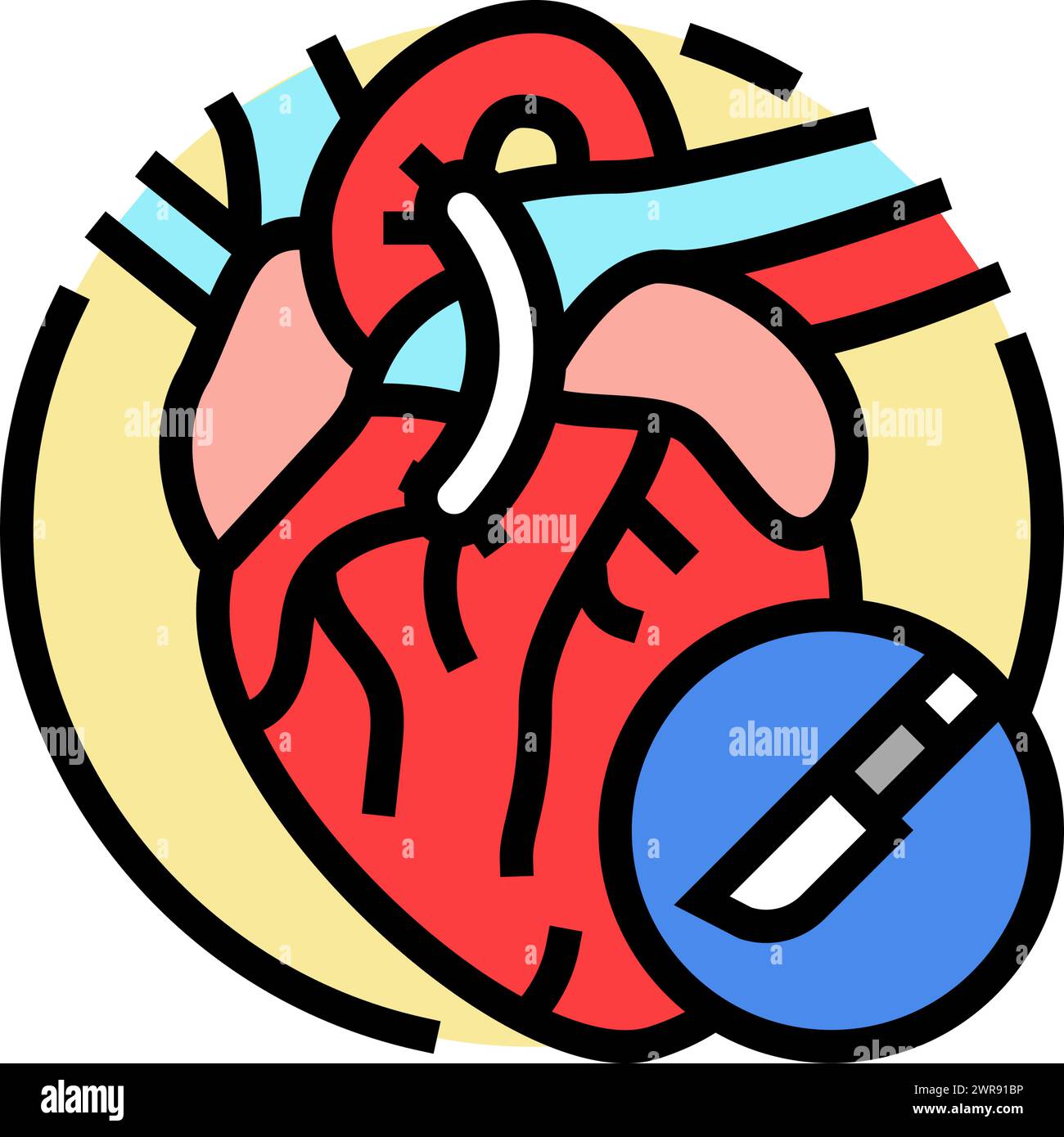 heart bypass surgery color icon vector illustration Stock Vector Image ...