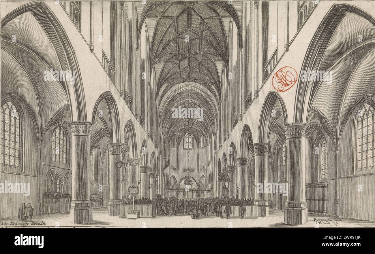 Interior of the St. Bavo Church in Haarlem, print maker: Jan van de ...