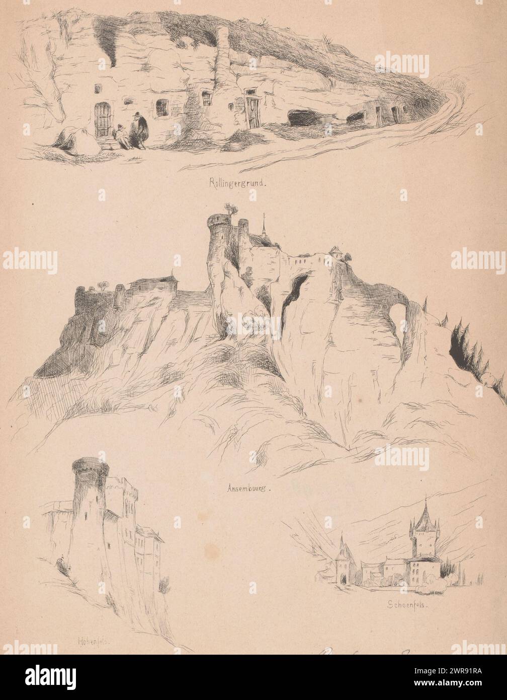 Views of the Rollingergrund, Ansembourg, Hohenfels and Schoenfels ...
