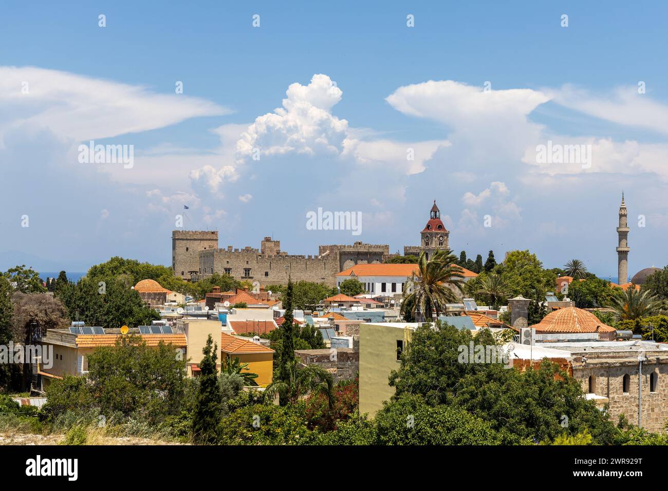 Rhodes, Greece - June 12 2023: Hospitaller knights palace and buildings ...