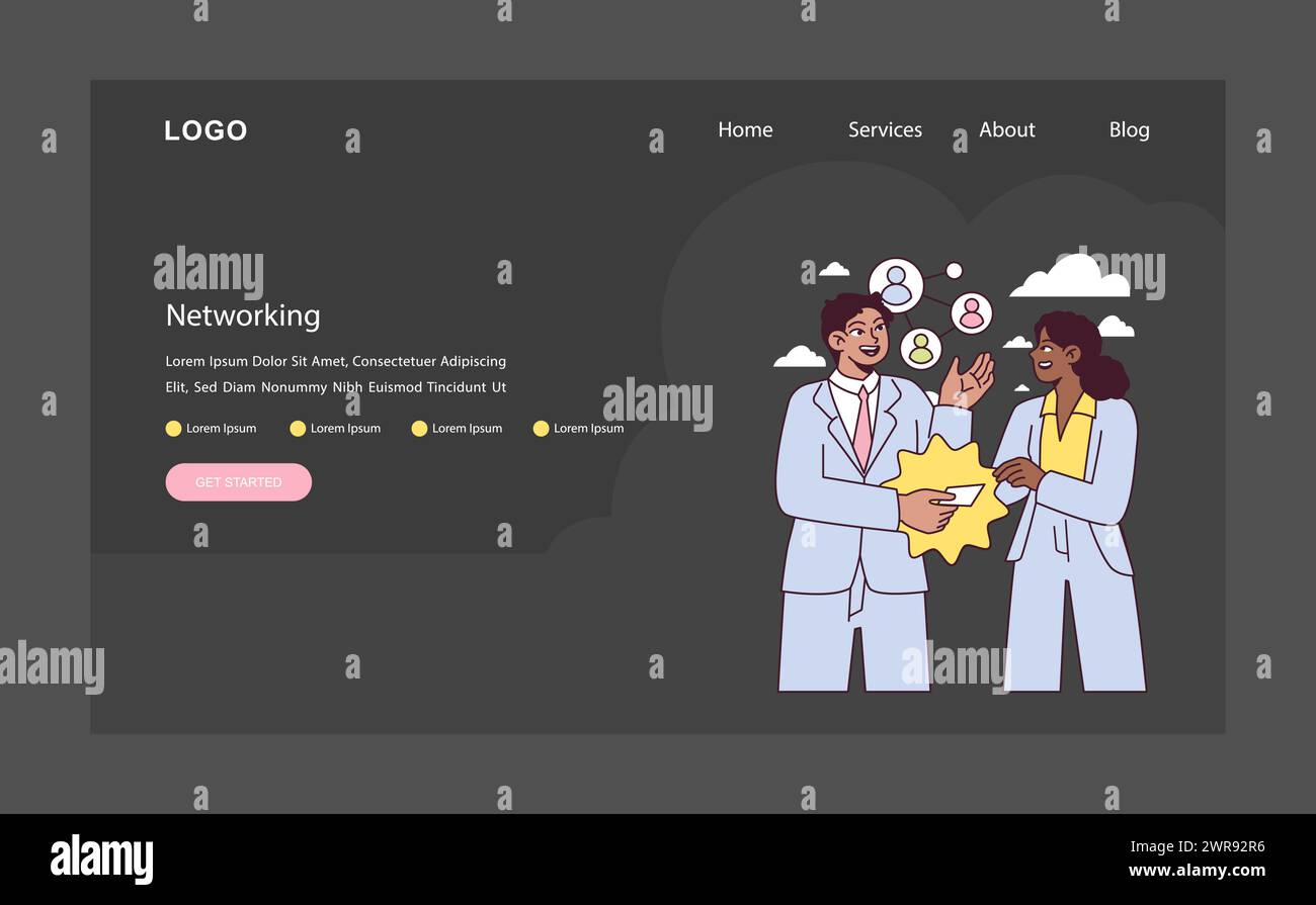 Networking strategy. Professionals exchange information and ideas, a ...