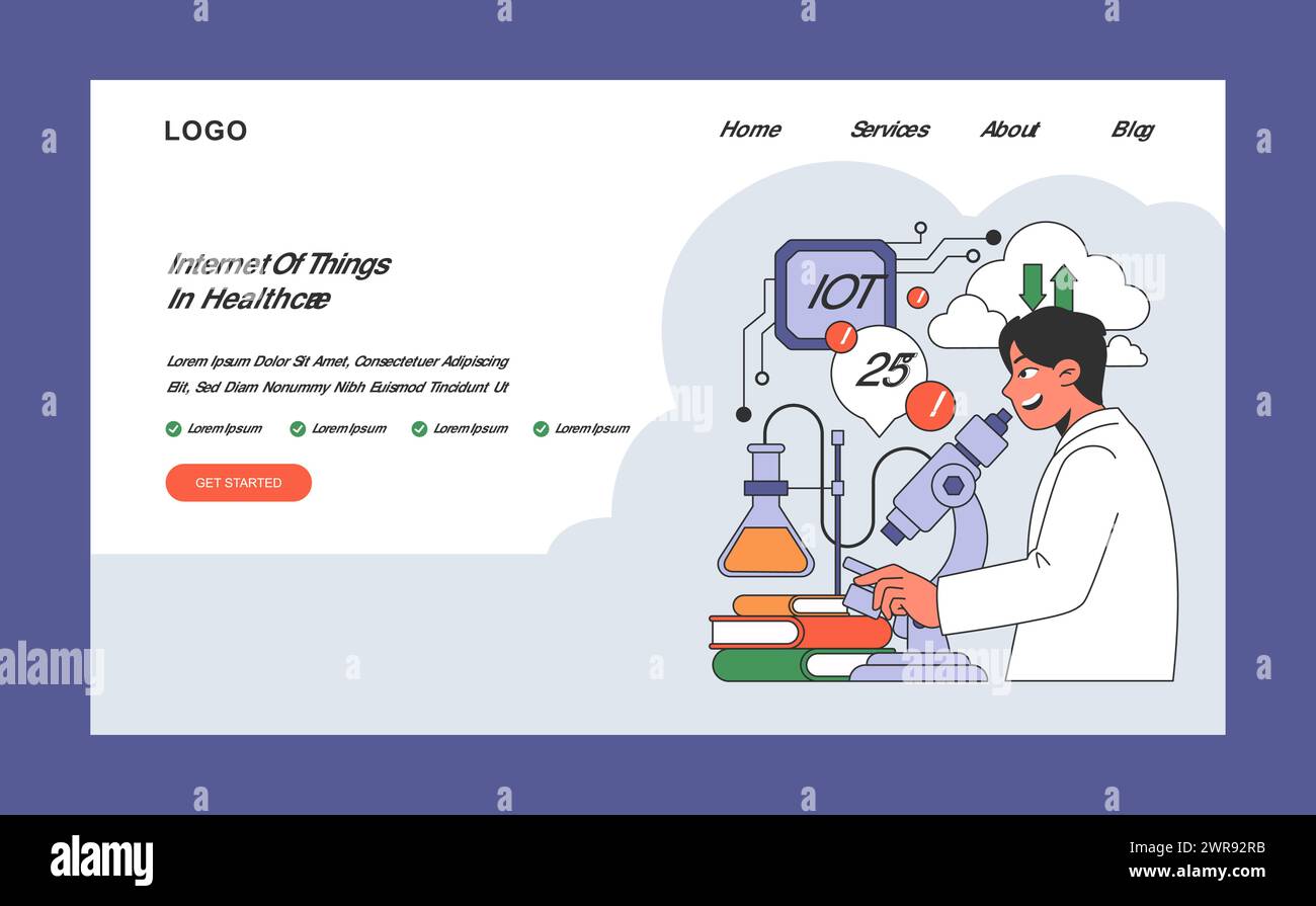 IoT in healthcare concept. Scientist enhances lab research with smart ... IoT in healthcare concept. Scientist enhances lab research with smart ...
