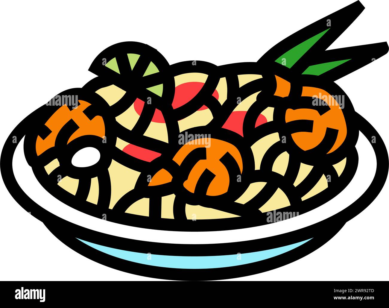 pad thai cuisine color icon vector illustration Stock Vector Image ...