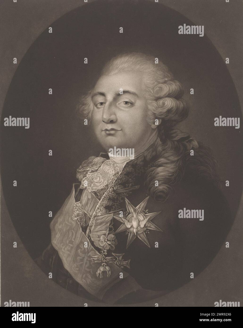 Portrait of Louis XVI, King of France, Text in English in the bottom ...