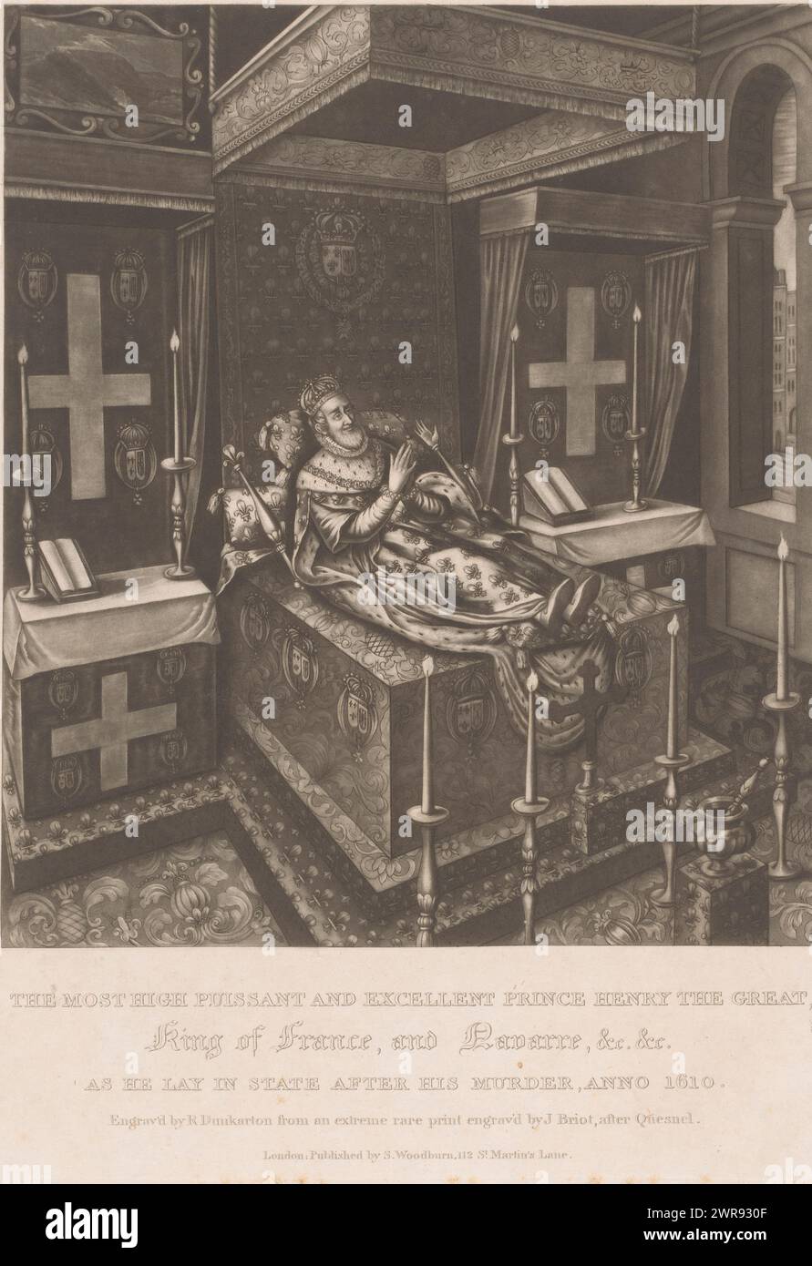 Henry IV, King of France lying in state in 1610, The most high ...