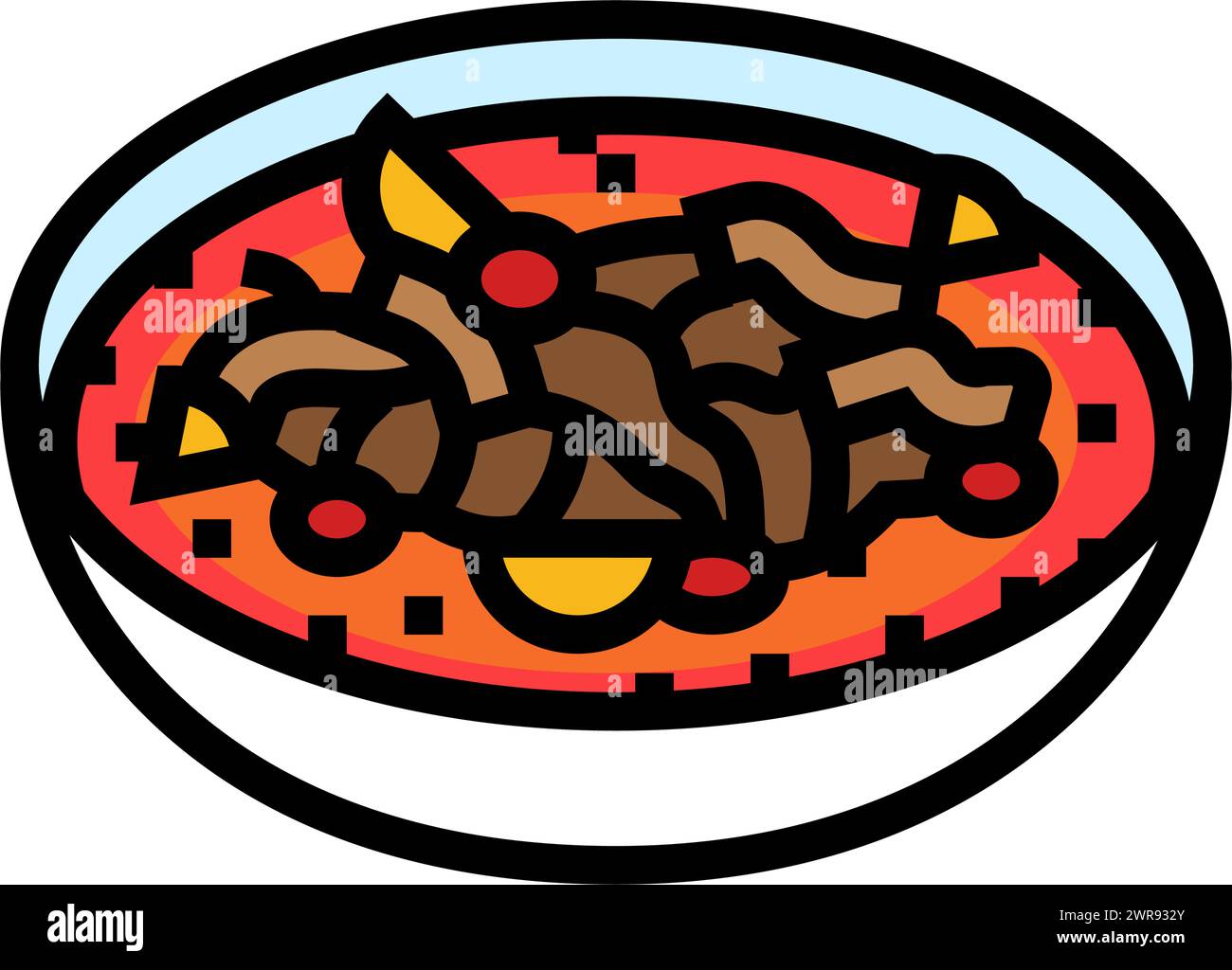 red curry thai cuisine color icon vector illustration Stock Vector ...