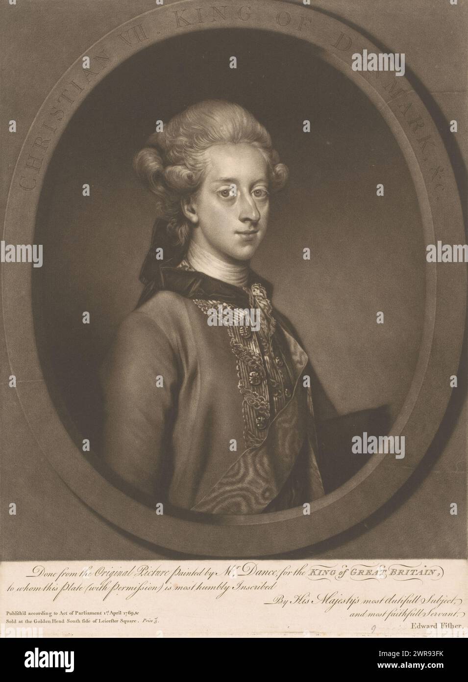 Portrait of Christian VII of Denmark, Christian VII. King of Denmark ...