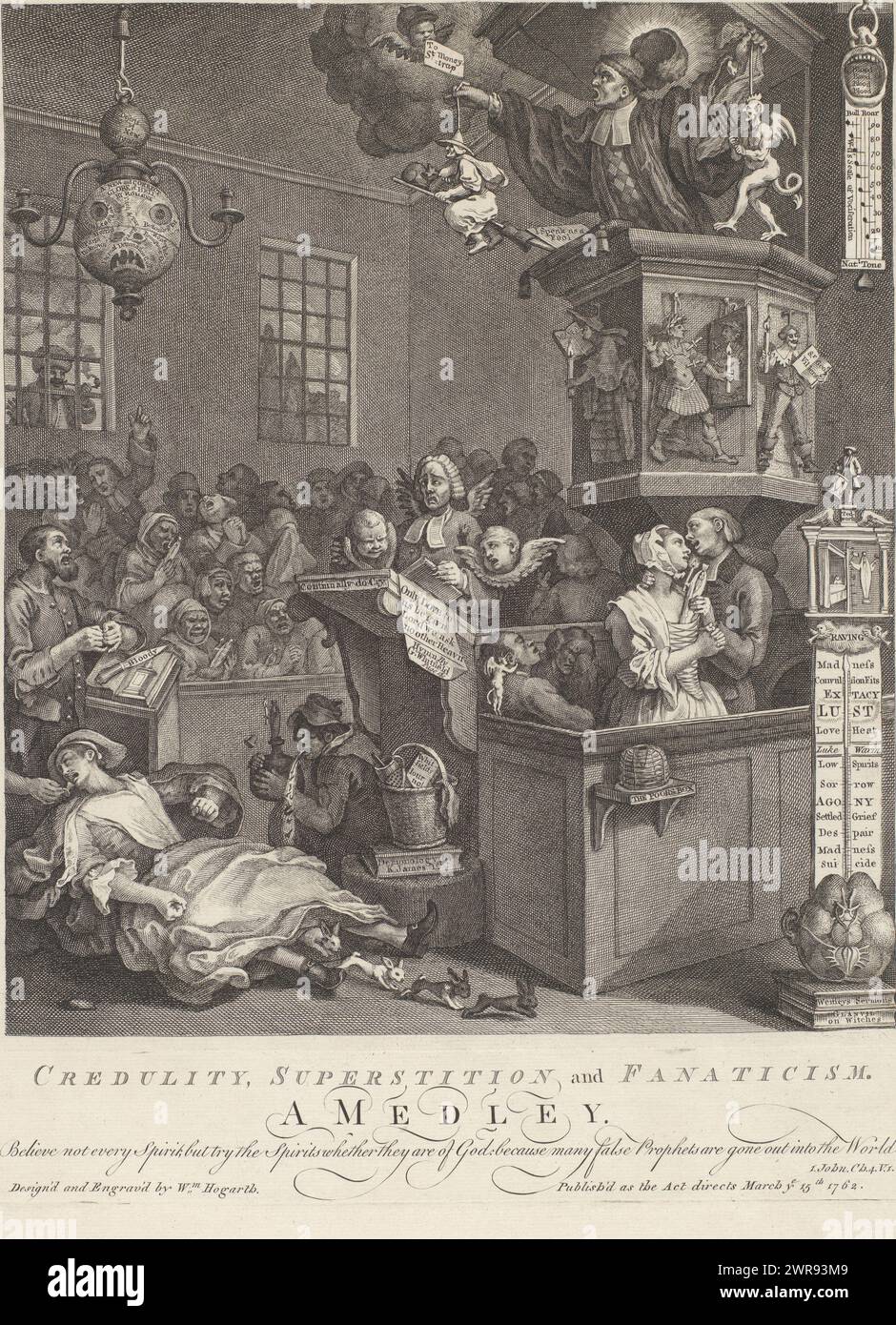 Pulpit with preacher and listeners, Credulity, Superstition and ...