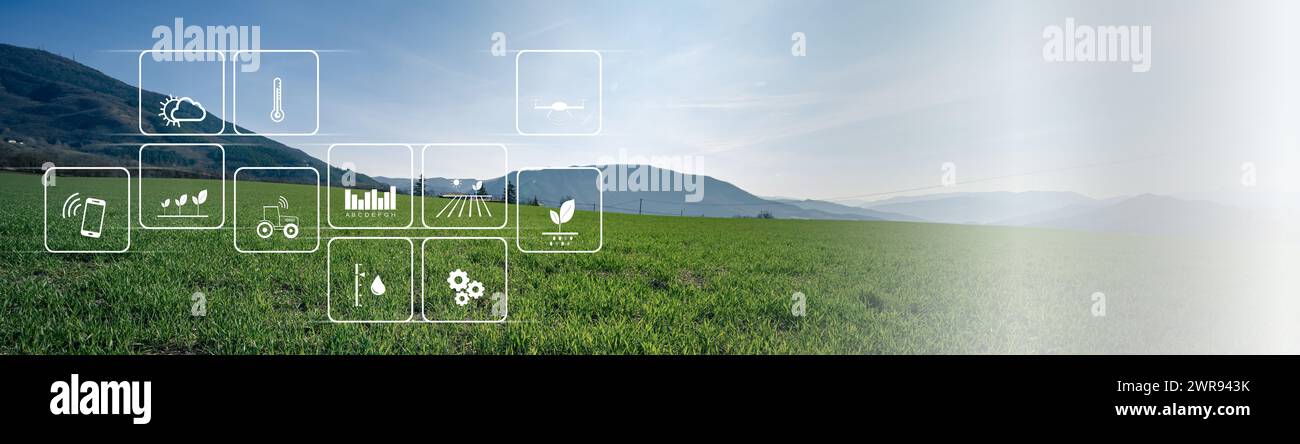 New technology, agriculture management for smart farm system. Green innovation, sustainable ...
