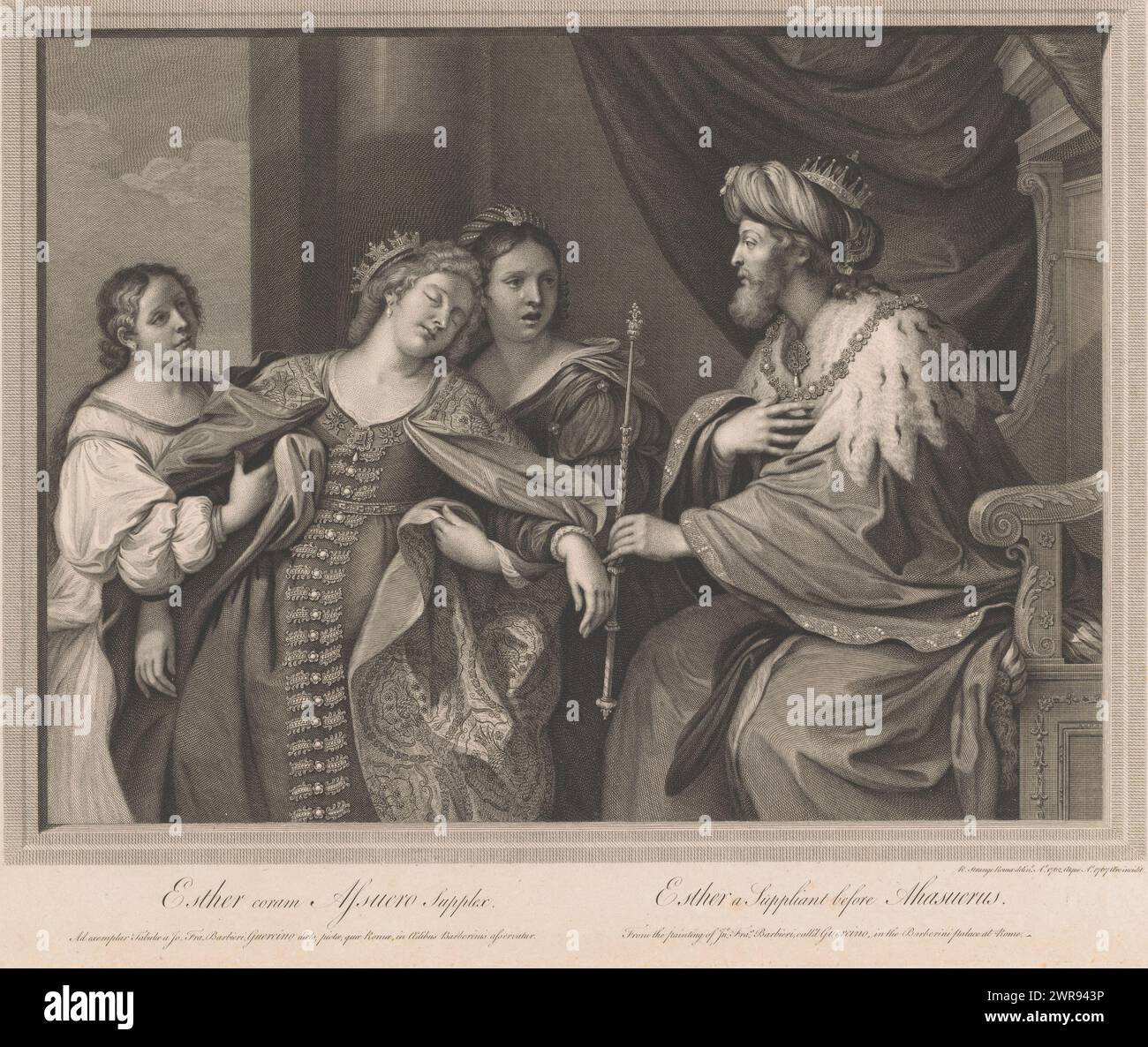 Esther with King Ahasuerus, print maker: Robert Strange, after drawing ...
