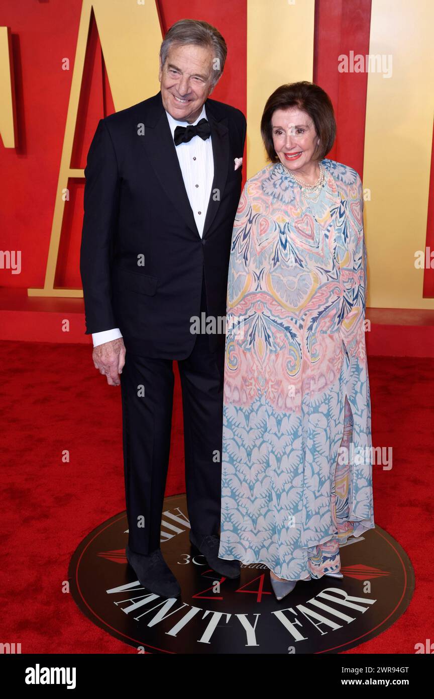 Nancy Pelosi mit Ehemann Paul Pelosi bei der Vanity Fair Oscar Party 2024 anlässlich der 96 ...
