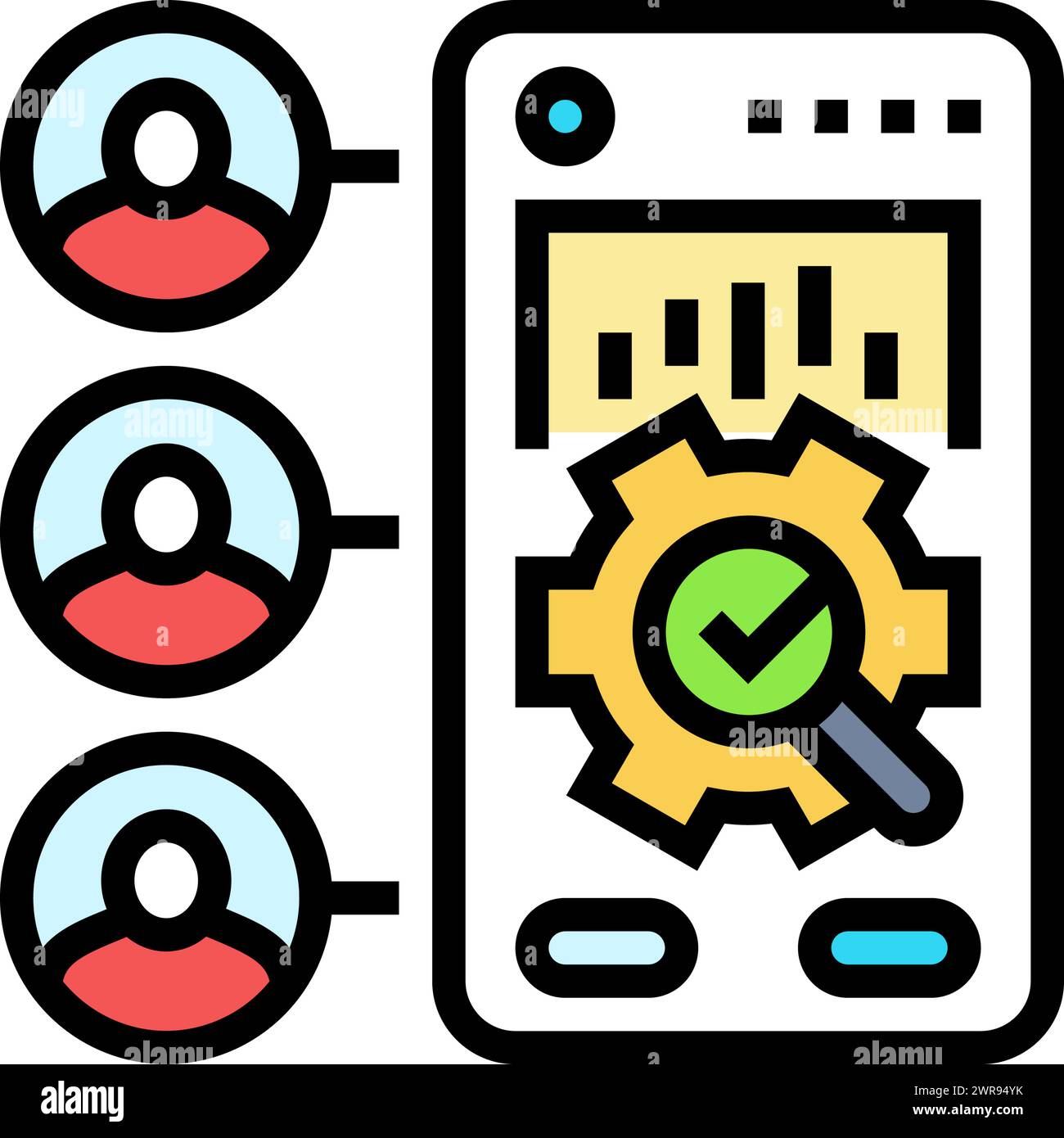 user research ux ui design color icon vector illustration Stock Vector ...