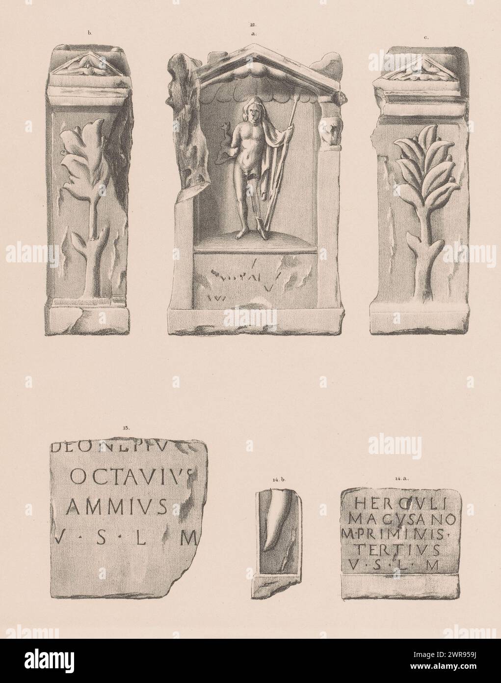 Altar with Neptune and text fragments, pl. 6, Roman statues and ...