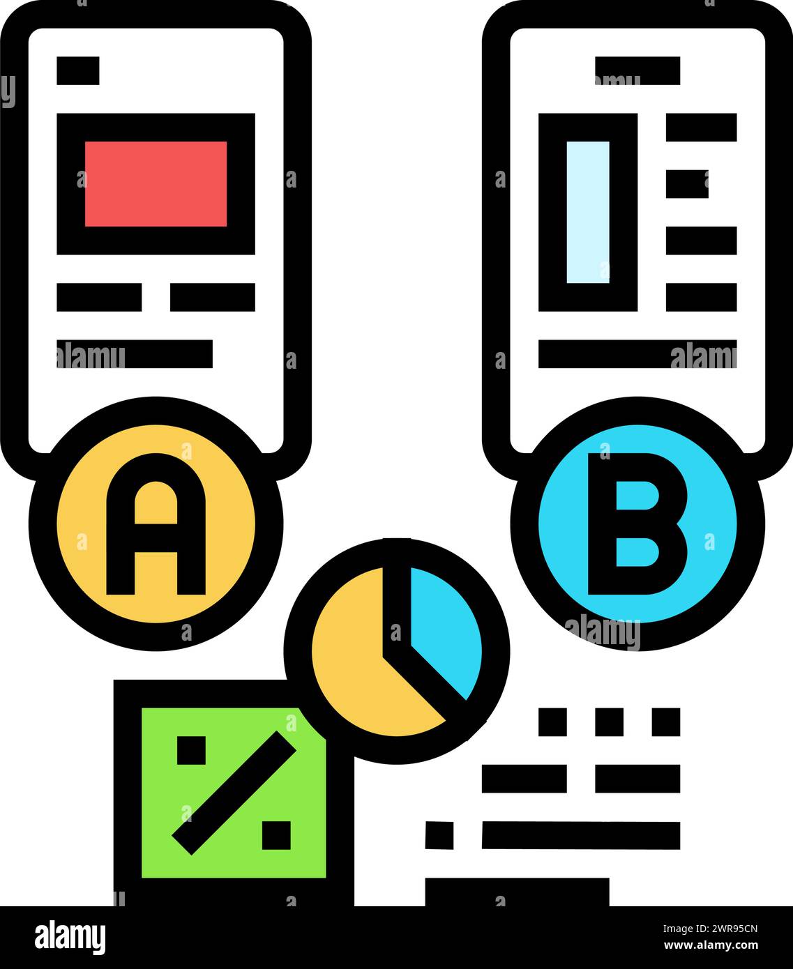 ab testing ux ui design color icon vector illustration Stock Vector ...