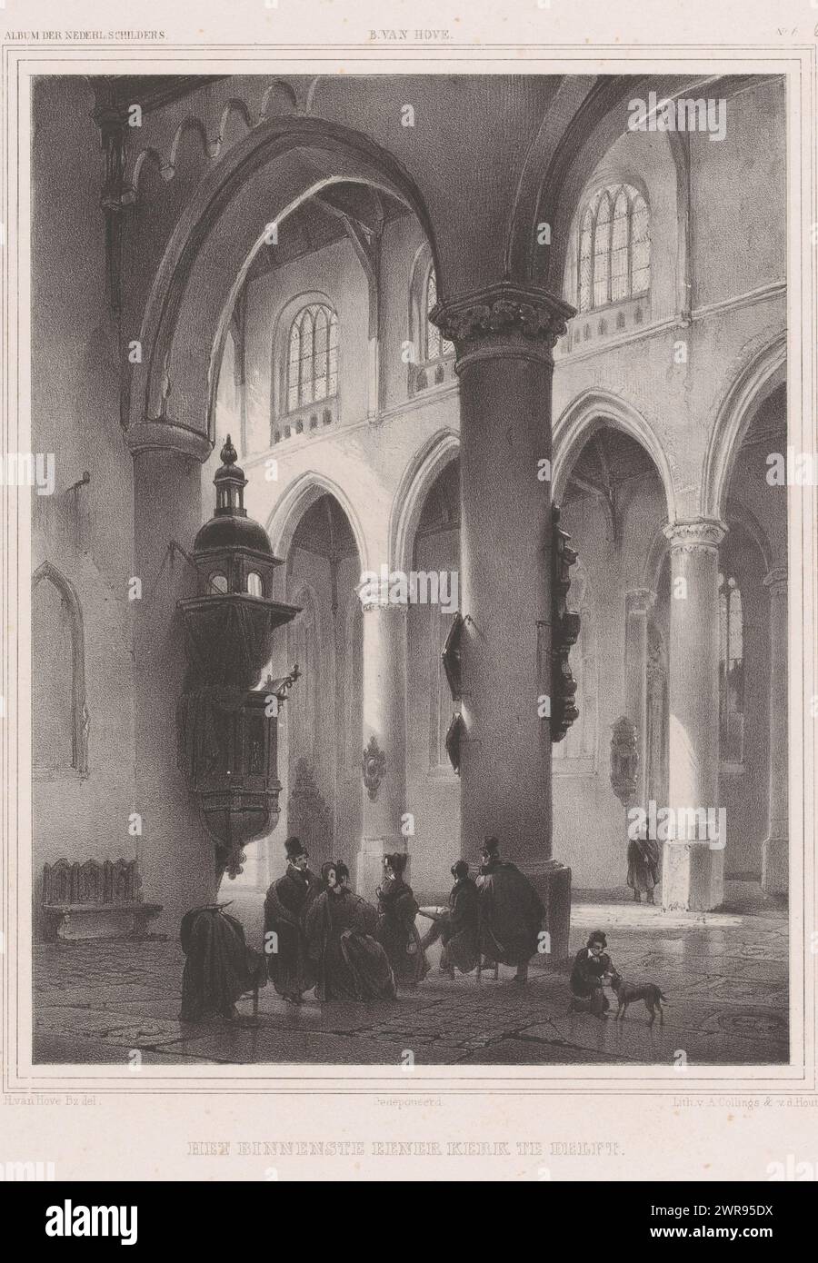 Interior of a church in Delft, The interior of a church in Delft (title ...