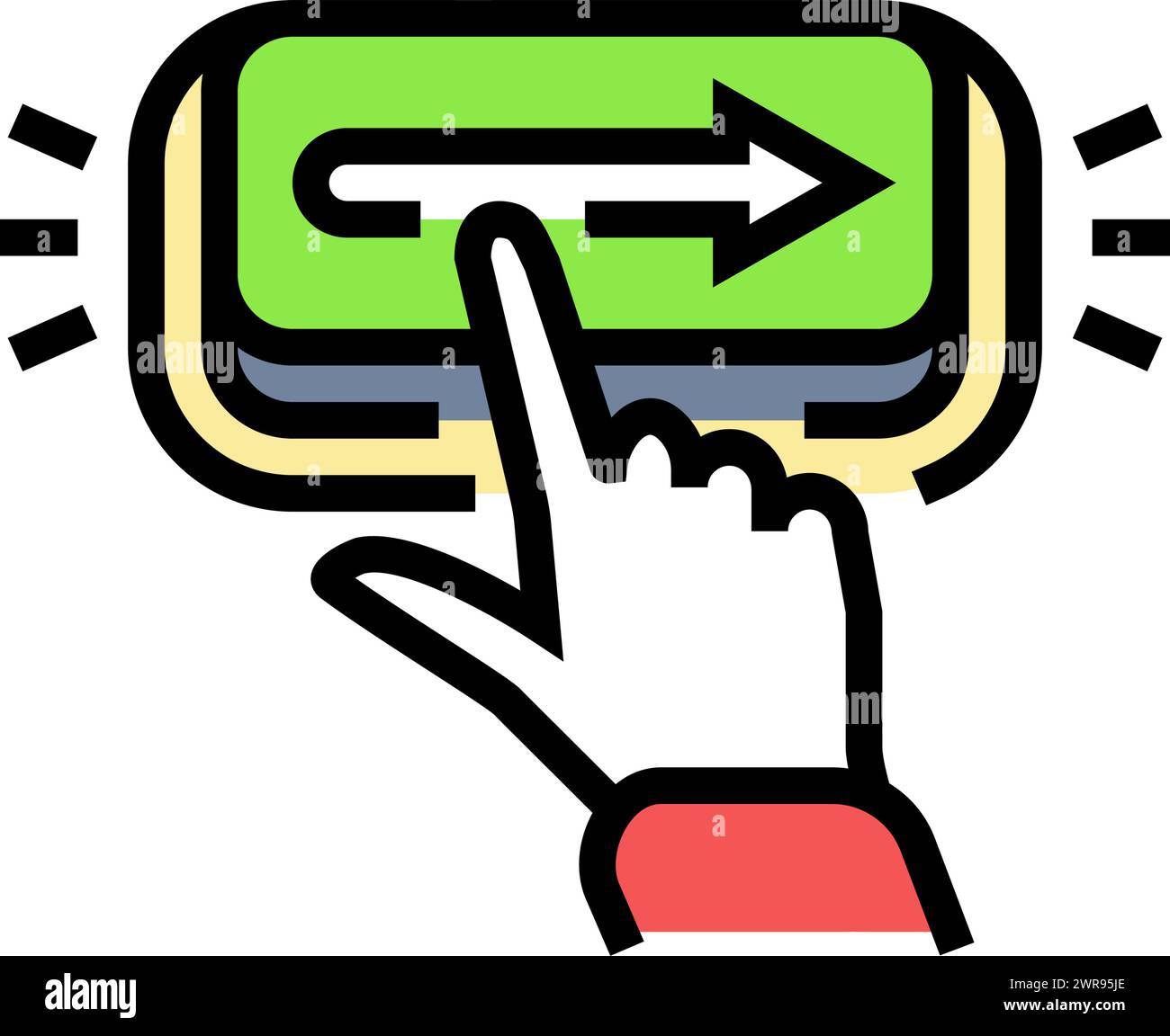 call to action cta ux ui color icon vector illustration Stock Vector ...