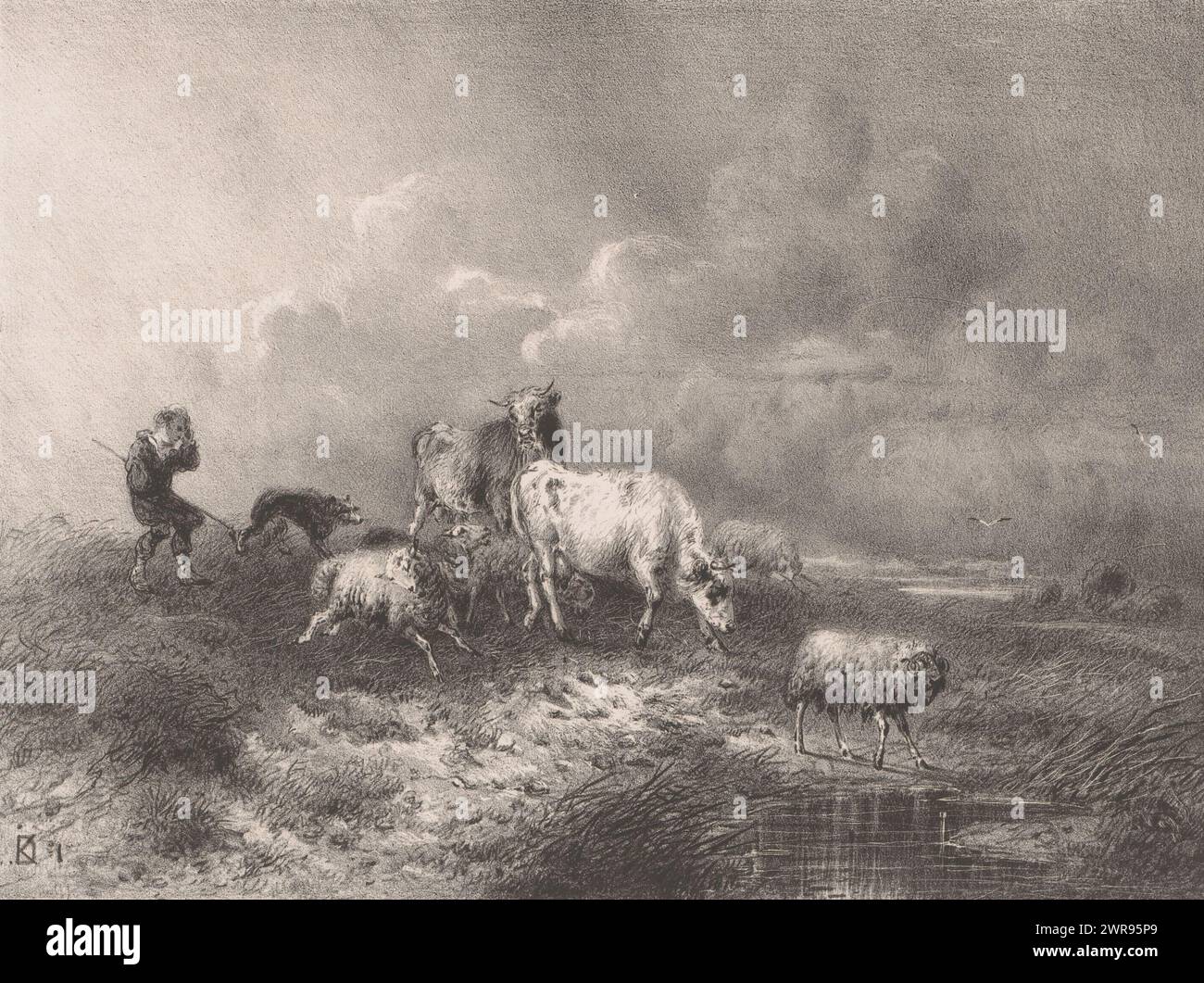 Shepherd flock painting hi-res stock photography and images - Alamy