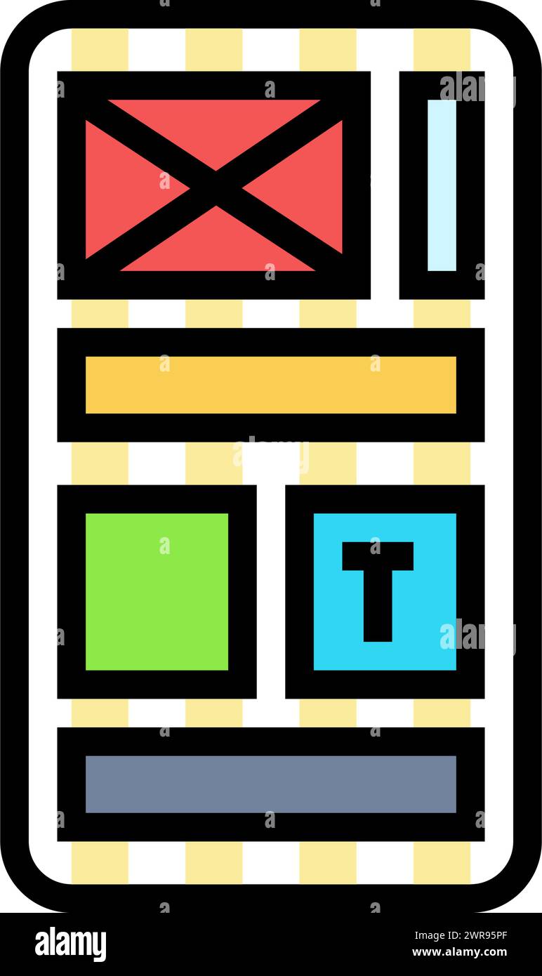 grid system ux ui design color icon vector illustration Stock Vector Image & Art - Alamy