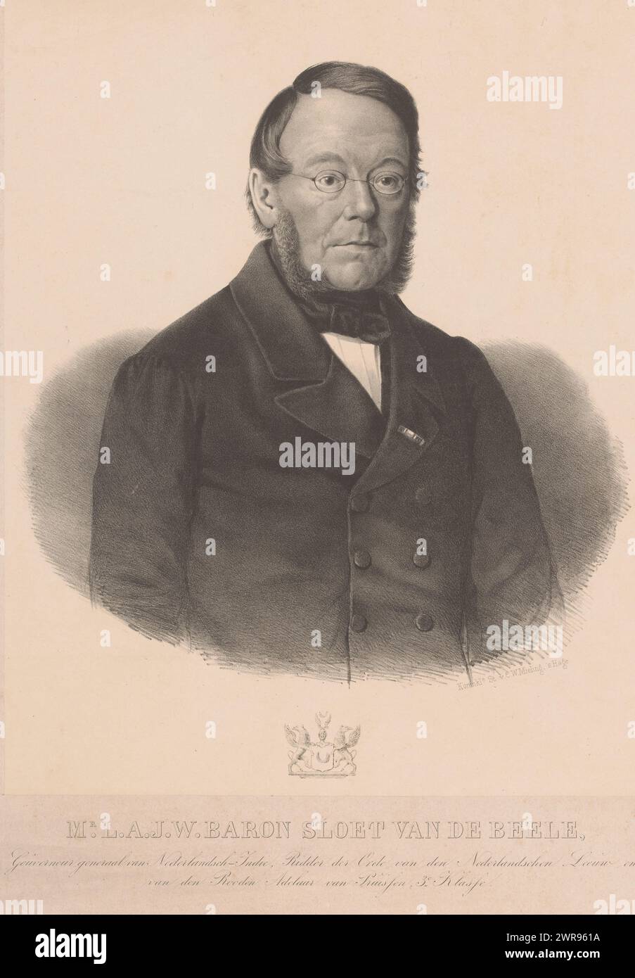 Portrait of Ludolph Anne Jan Wilt Sloet van de Beele, Below the ...