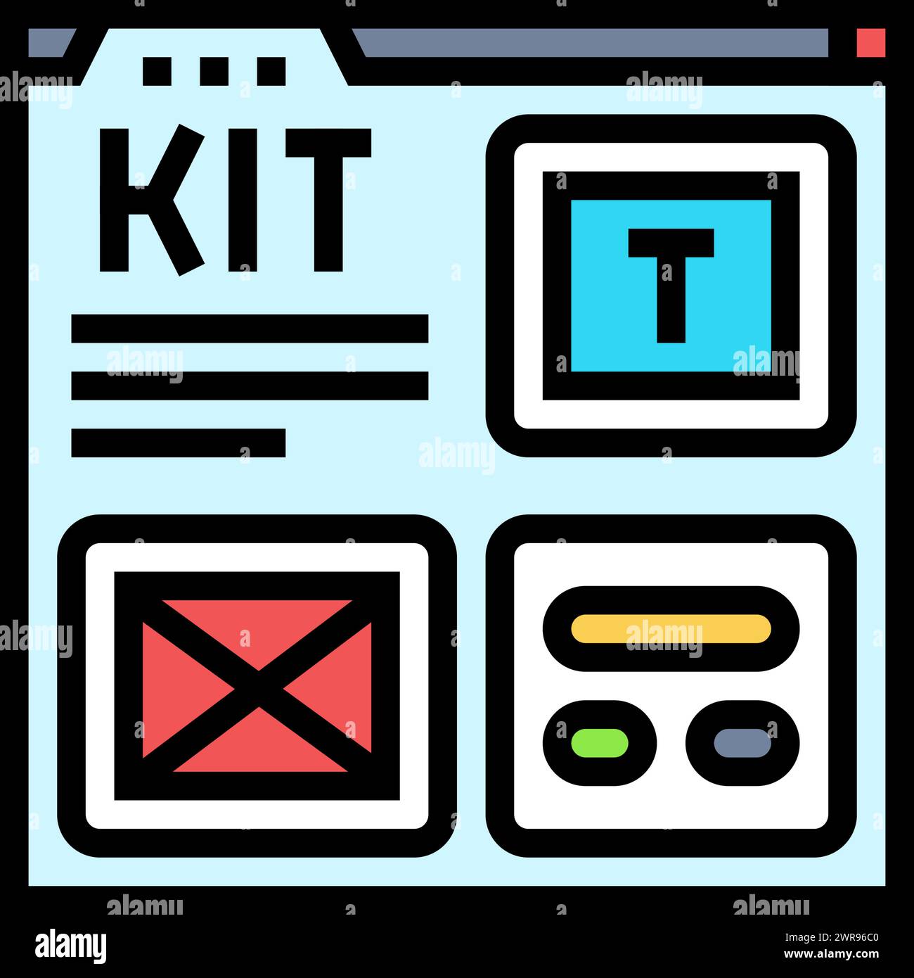 ui kit ux design color icon vector illustration Stock Vector Image ...