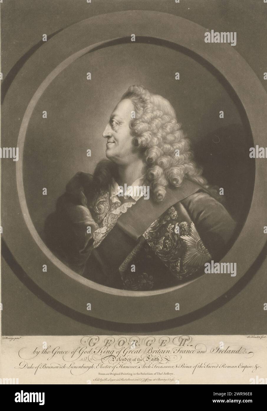 Portrait of George II, King of Great Britain, Text in English in the ...