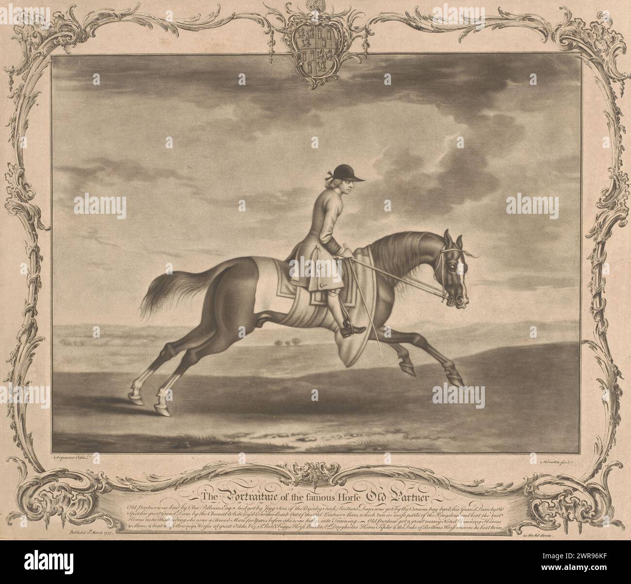 Race horse with jockey, The Portraiture of the famous horse Old Partner ...