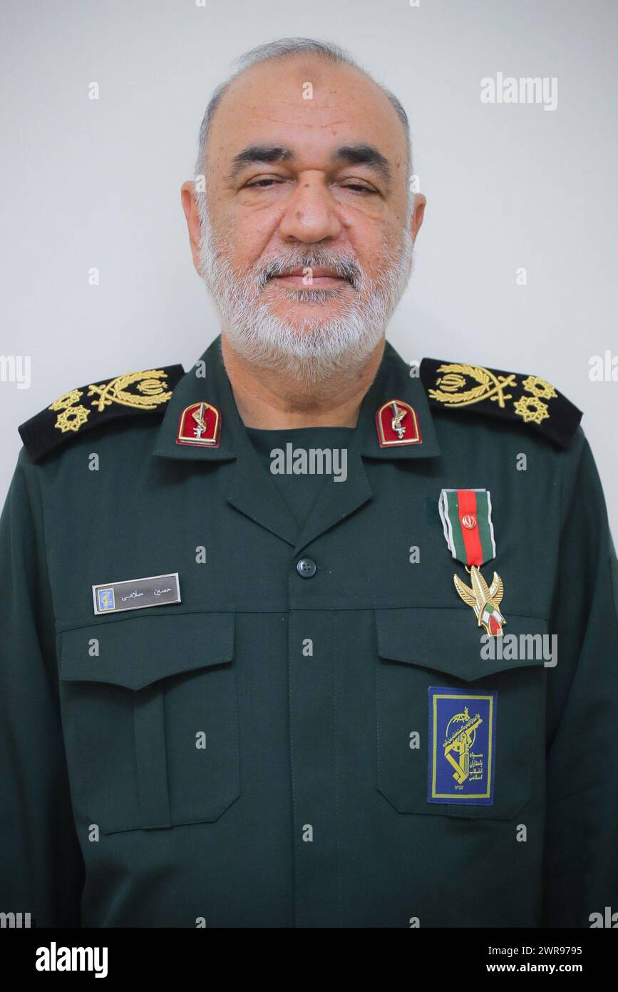 Tehran, Iran. 11th Mar, 2024. A portrait of the Head of Iran's Islamic ...