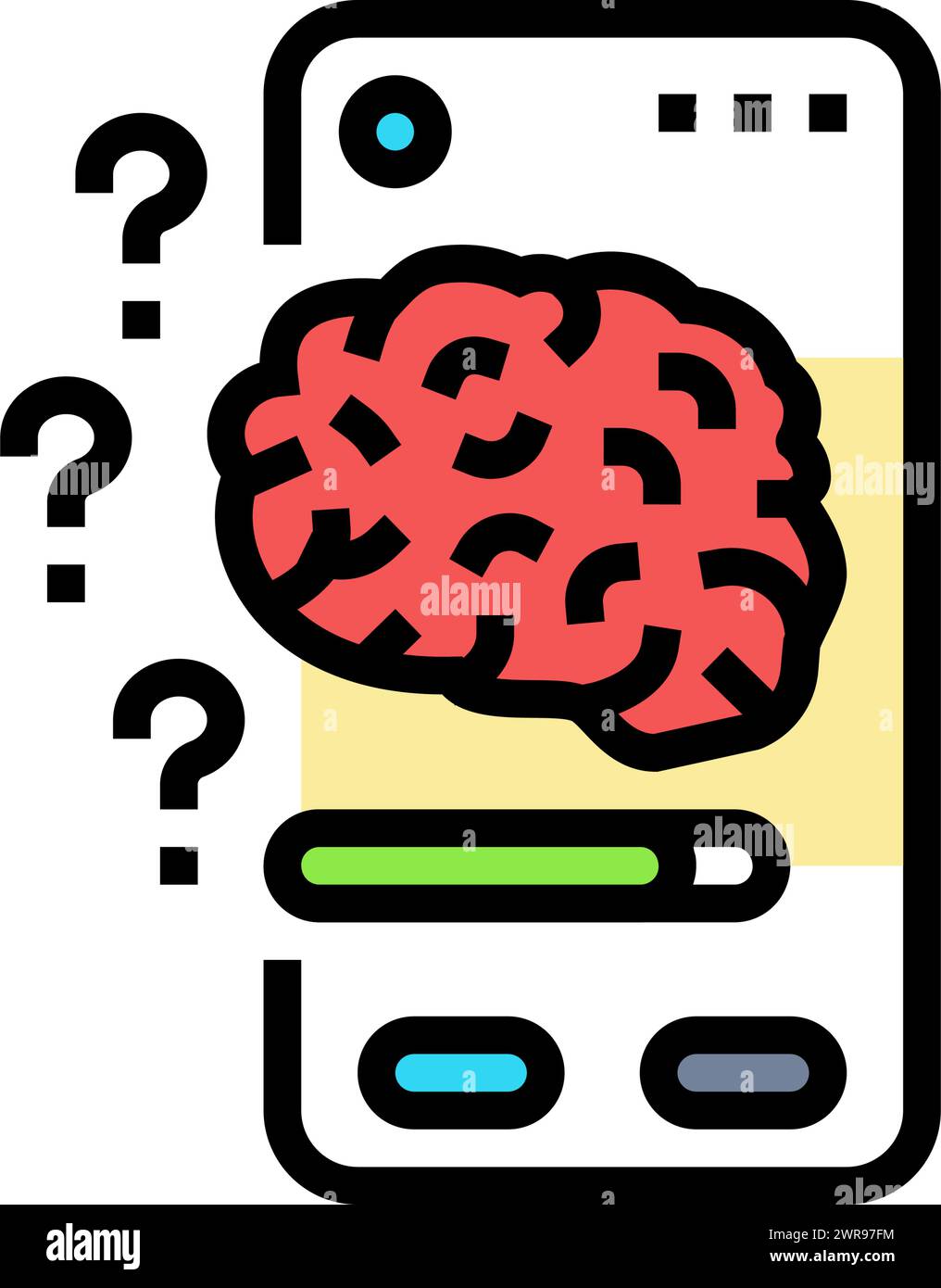 cognitive load ux ui design color icon vector illustration Stock Vector ...