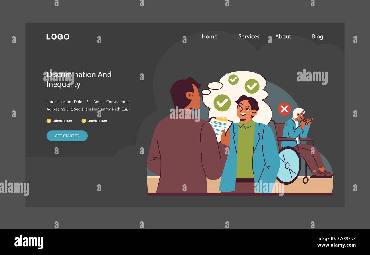 Social equity. A positive outcome in a job interview contrasts with the ...