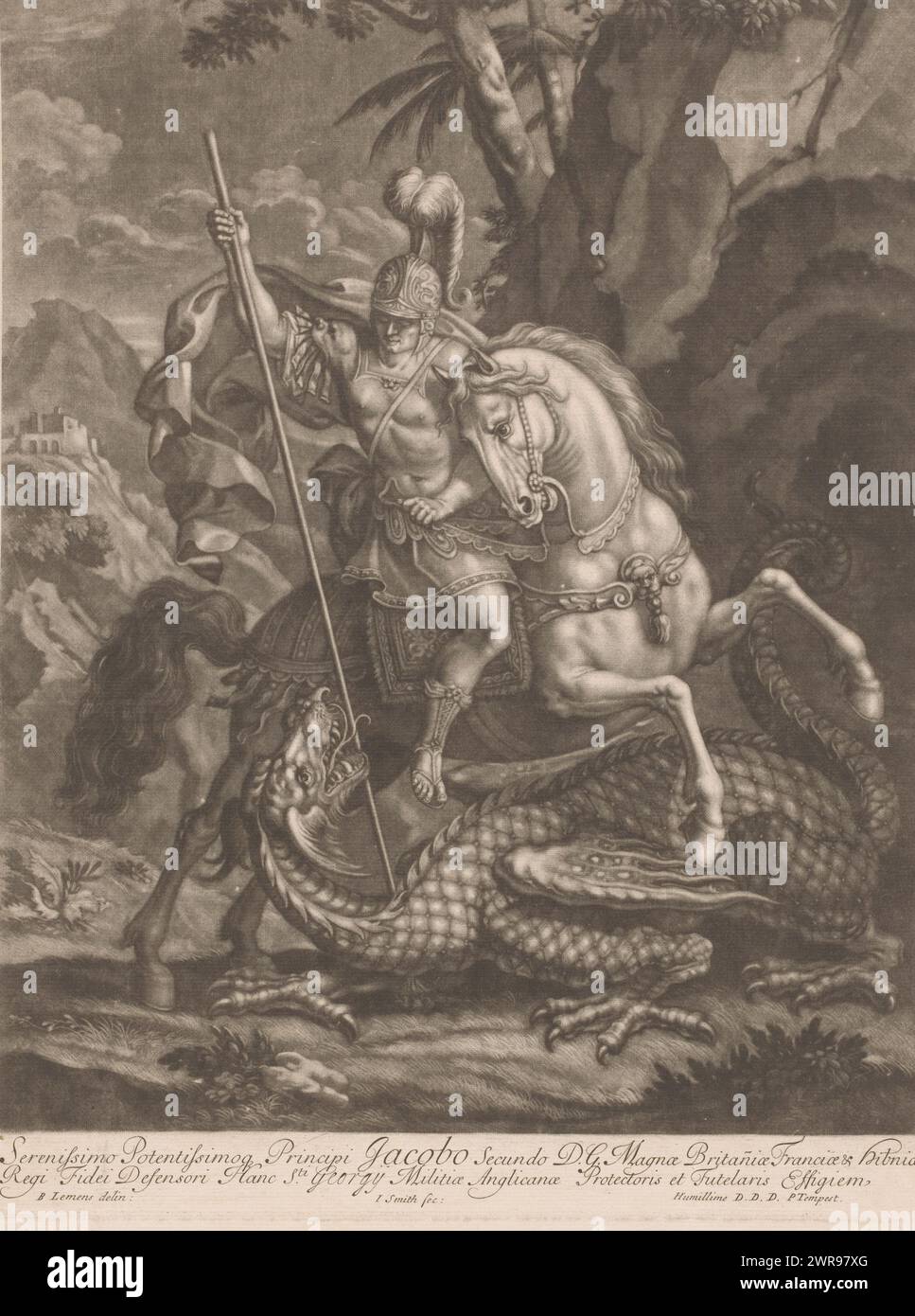 H. George and the dragon, Text in Latin in the bottom margin., print ...