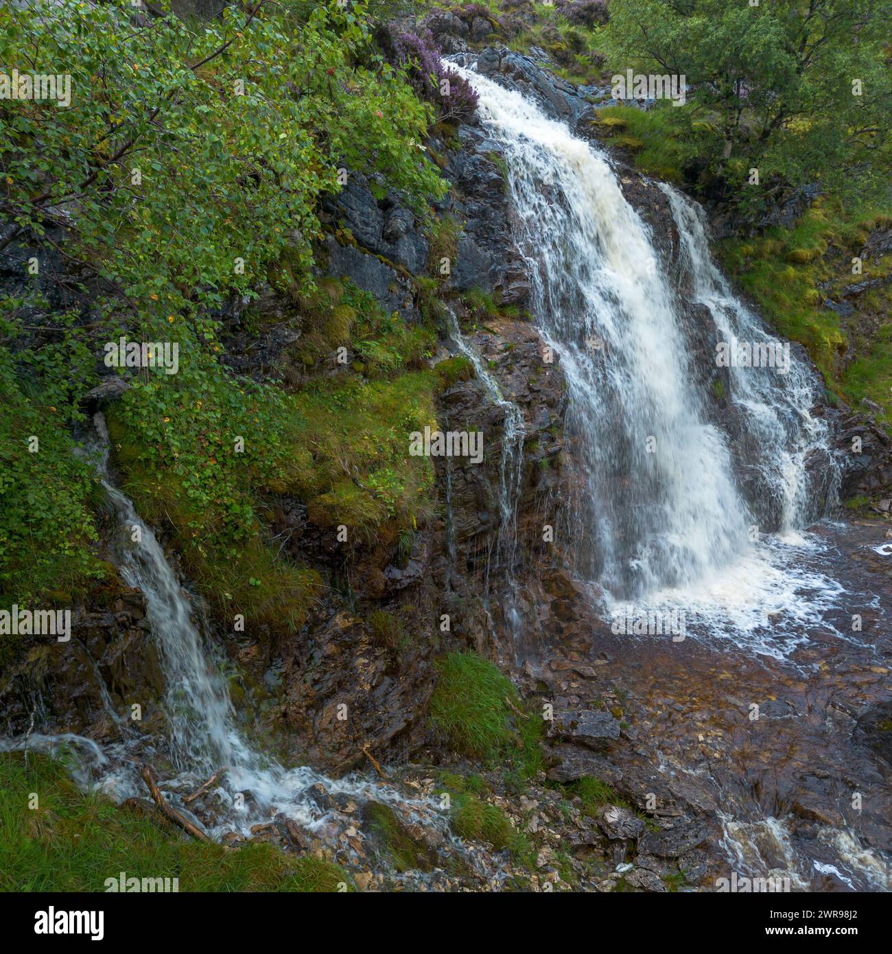 Eas Ruigh an t-Sagairt waterfall, Sutherland, Scotland Stock Photo - Alamy