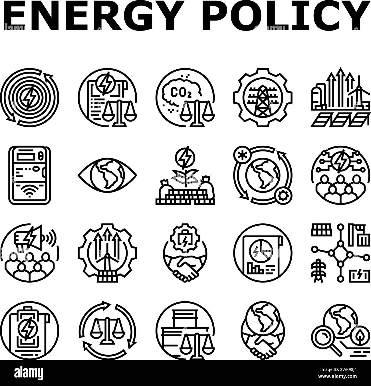 energy policy infrastructure icons set vector Stock Vector Image & Art ... energy policy infrastructure icons set vector Stock Vector Image & Art ...