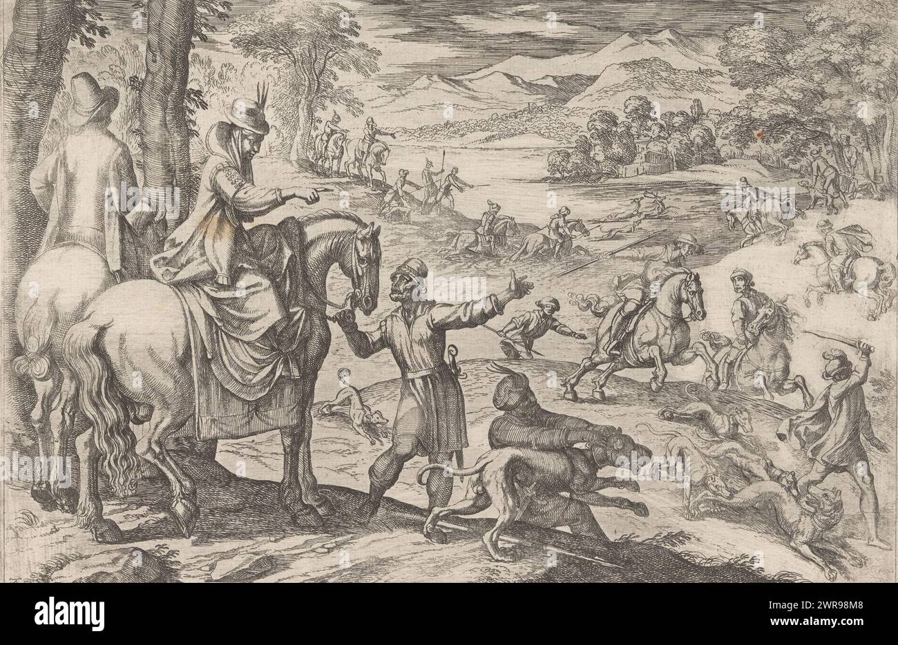 Hunting deer and wolves, Hunting scenes (part 7) (series title ...