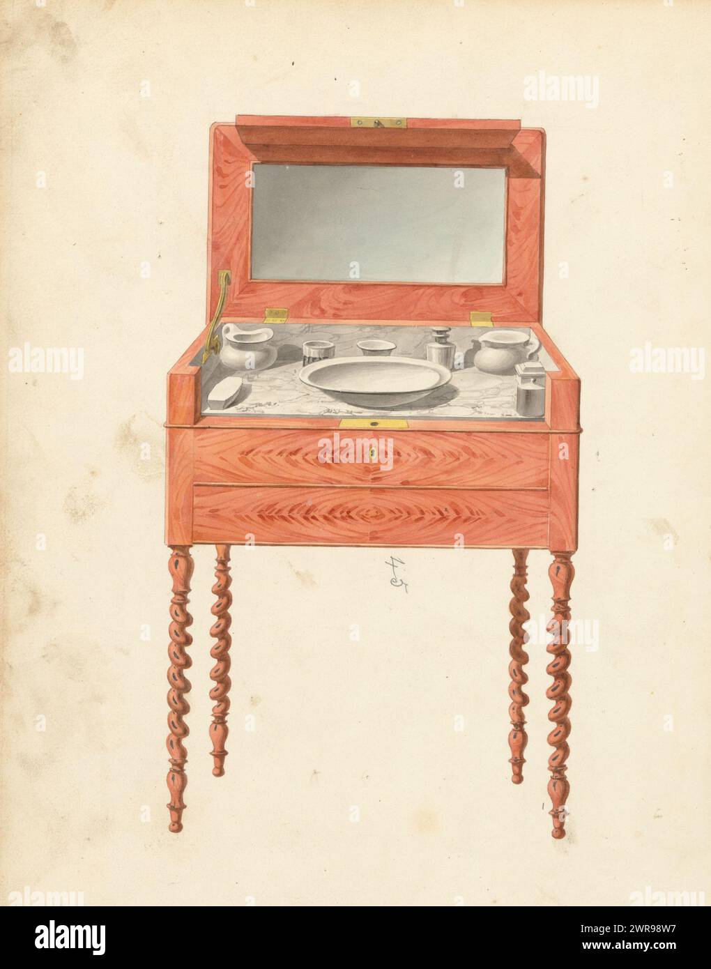 Design for a dressing table for men, Design for a dressing table for ...