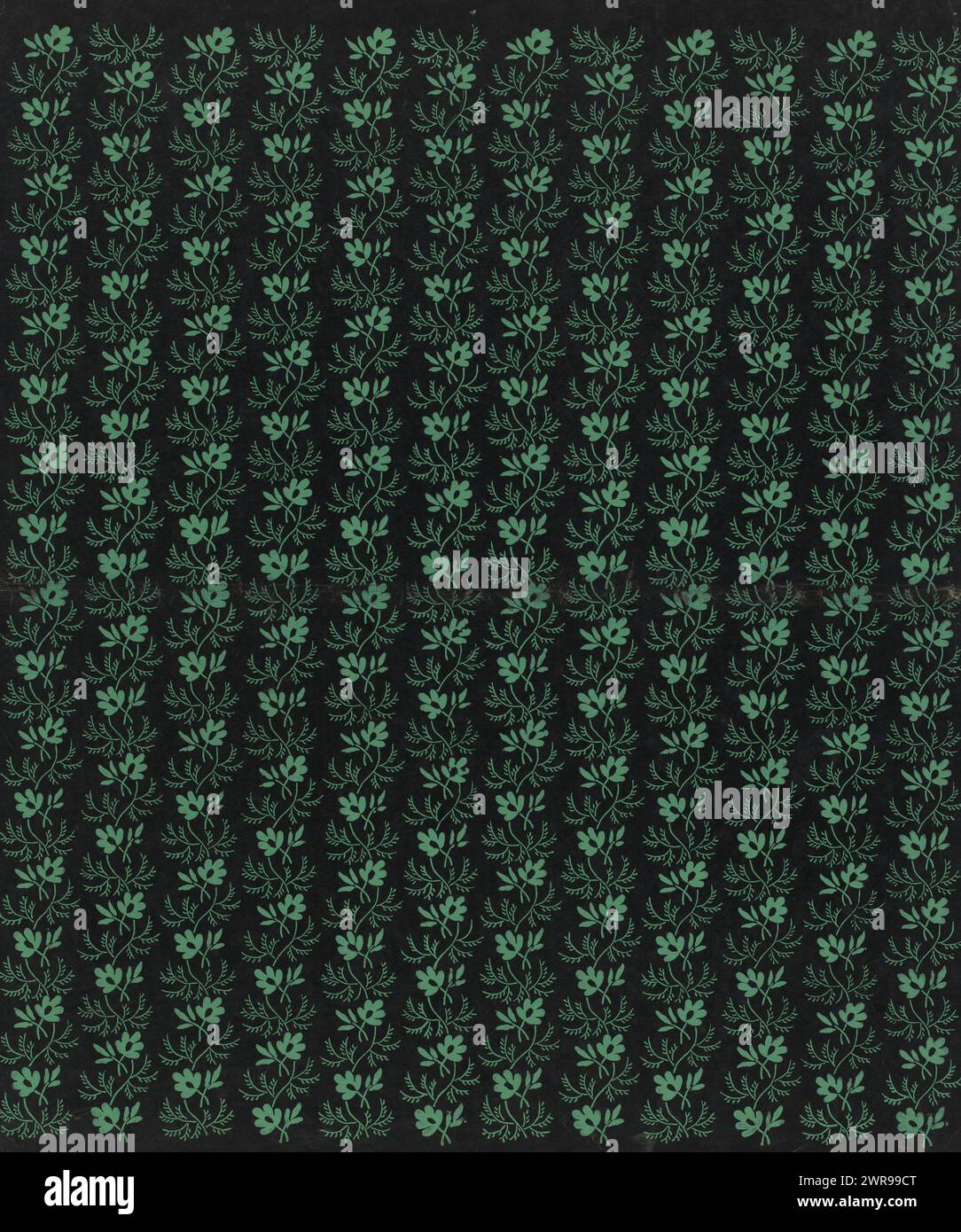 Leaf with stripe pattern of flowers, Leaf with vertical stripe pattern ...