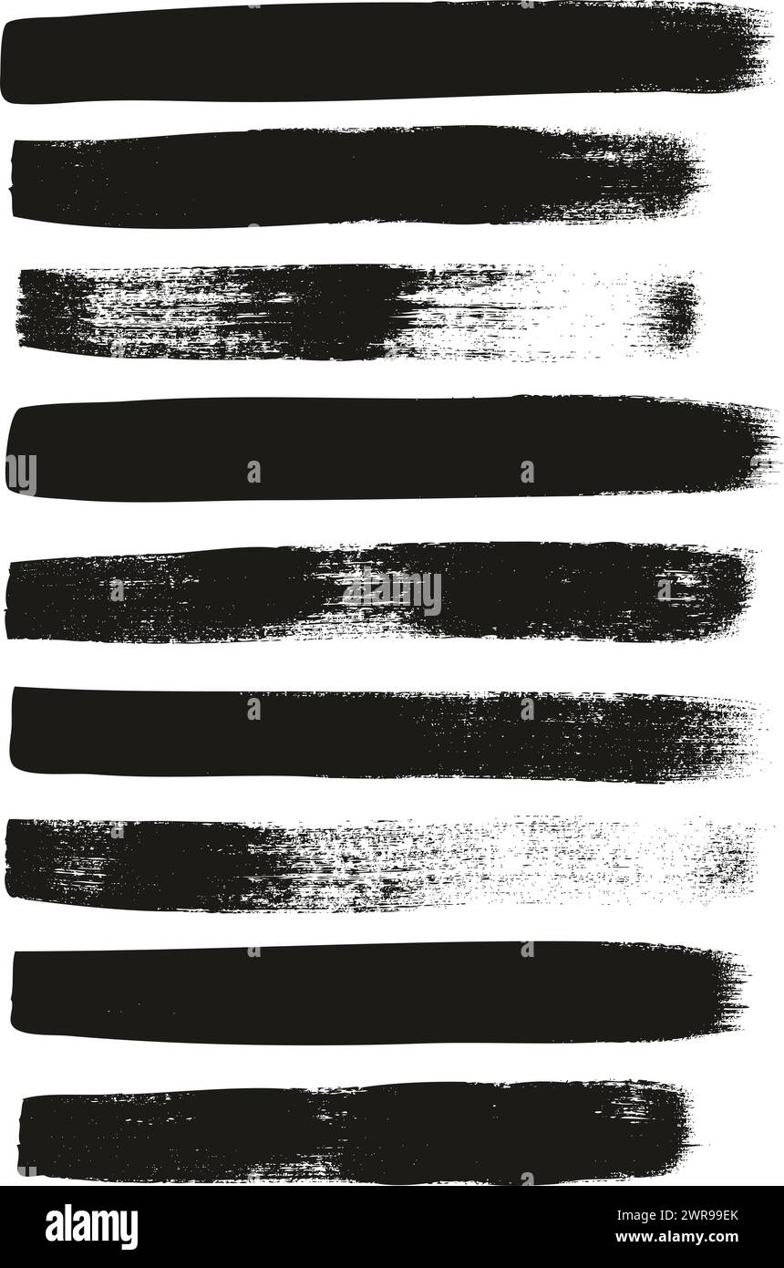 Hand Drawn Flat Calligraphy Paint Brush Regular Straight Lines High ...