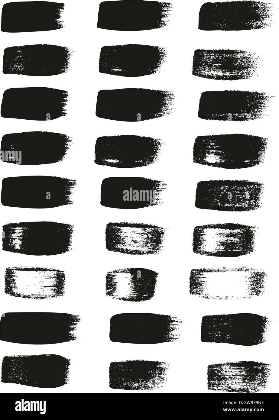 Hand Drawn Flat Calligraphy Paint Brush Regular Straight Lines High ...