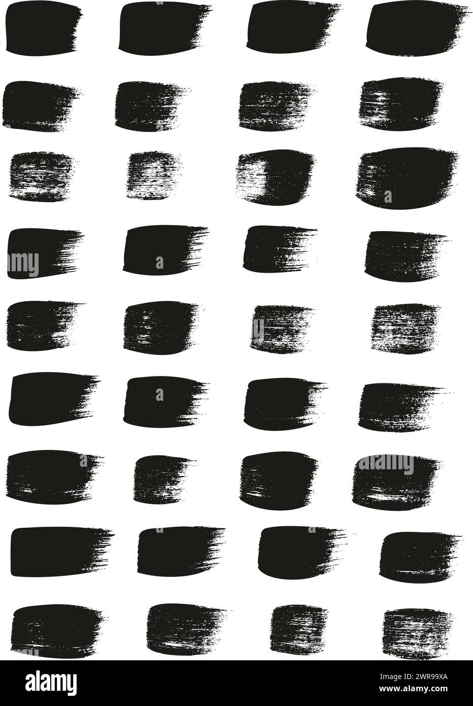 Hand Drawn Flat Calligraphy Paint Brush Regular Straight Lines High ...