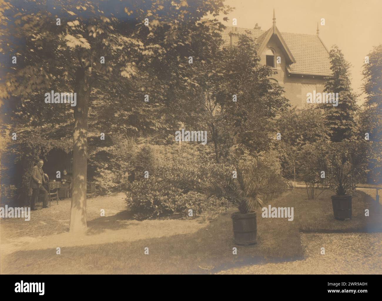 Garden of the Jonker family house in Bussum, with Lucas Jonker and ...