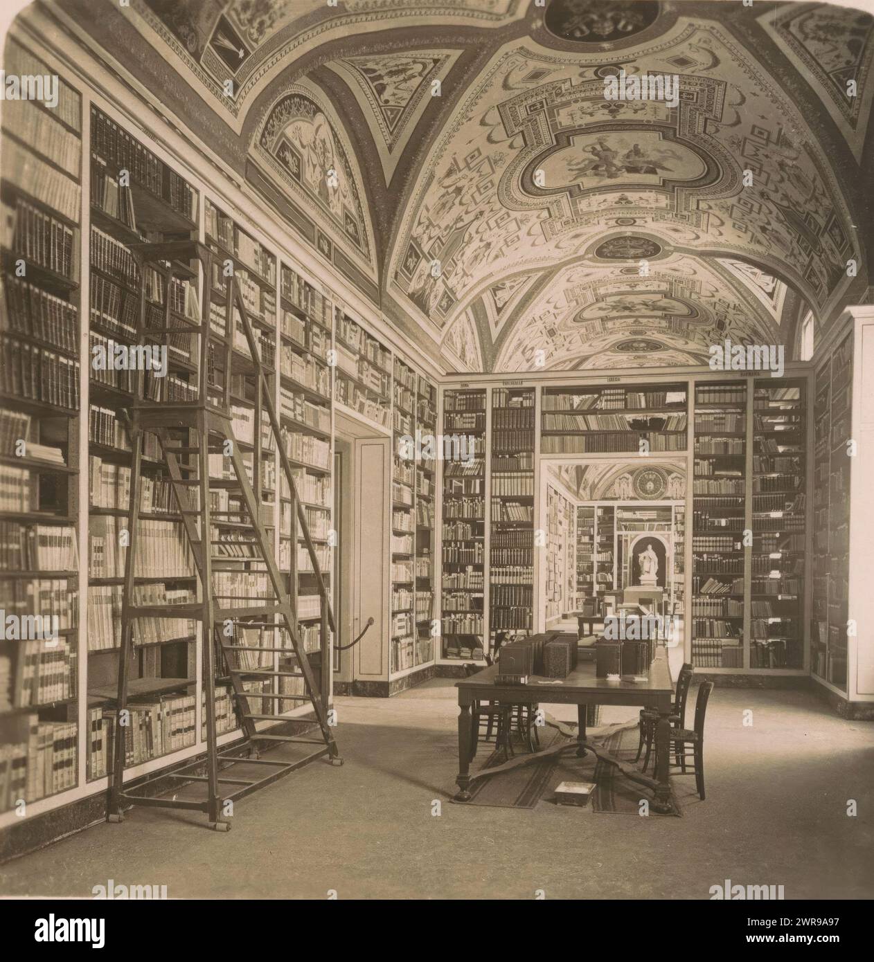 Interior of the library of Pope Leo XIII in Vatican City, Roma ...