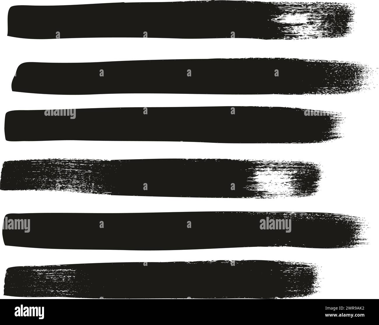 Hand Drawn Flat Calligraphy Paint Brush Regular Straight Lines High ...