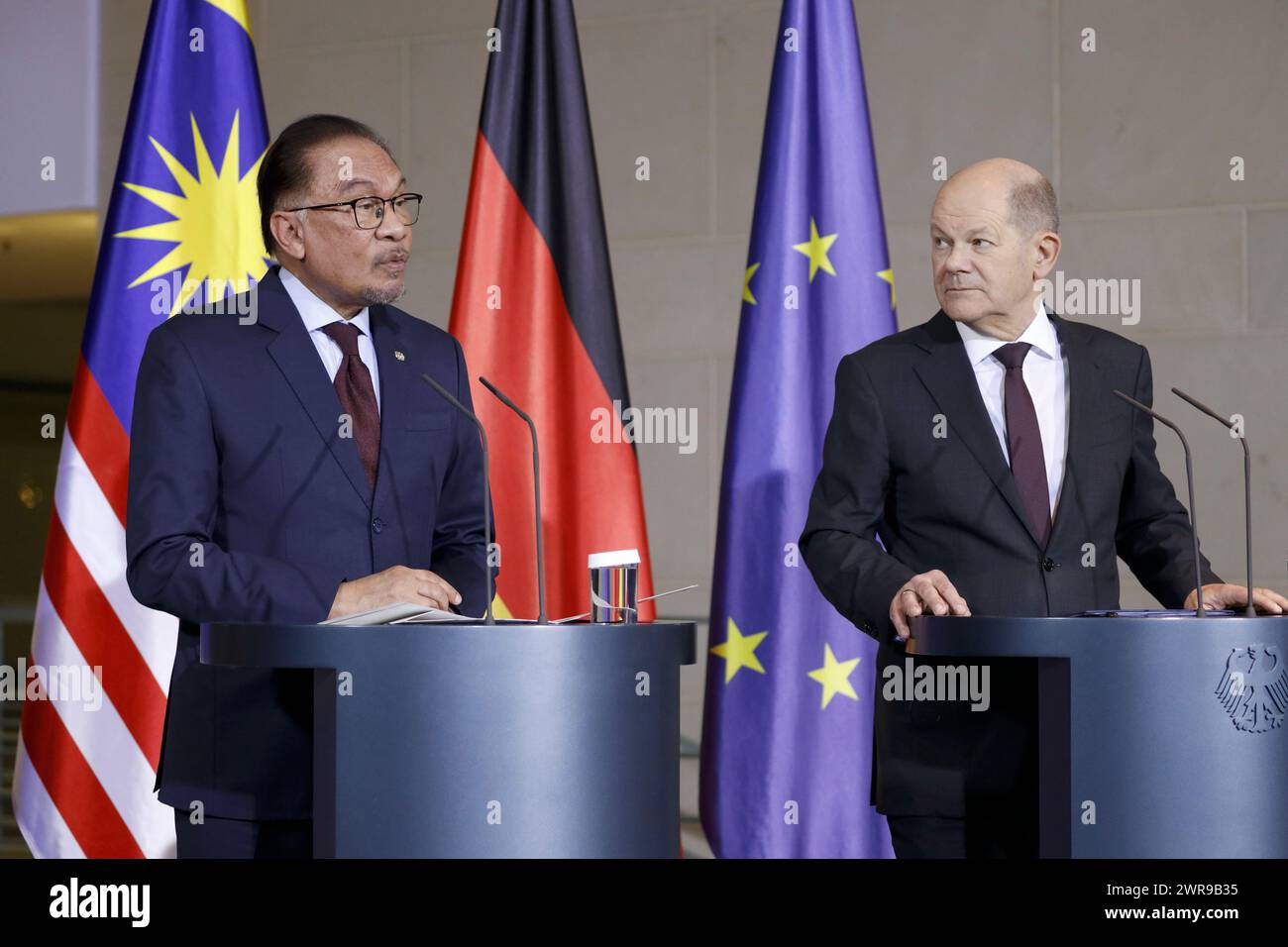 Berlin, Germany, March 11, 2024. The German Chancellor, Olaf Scholz ...