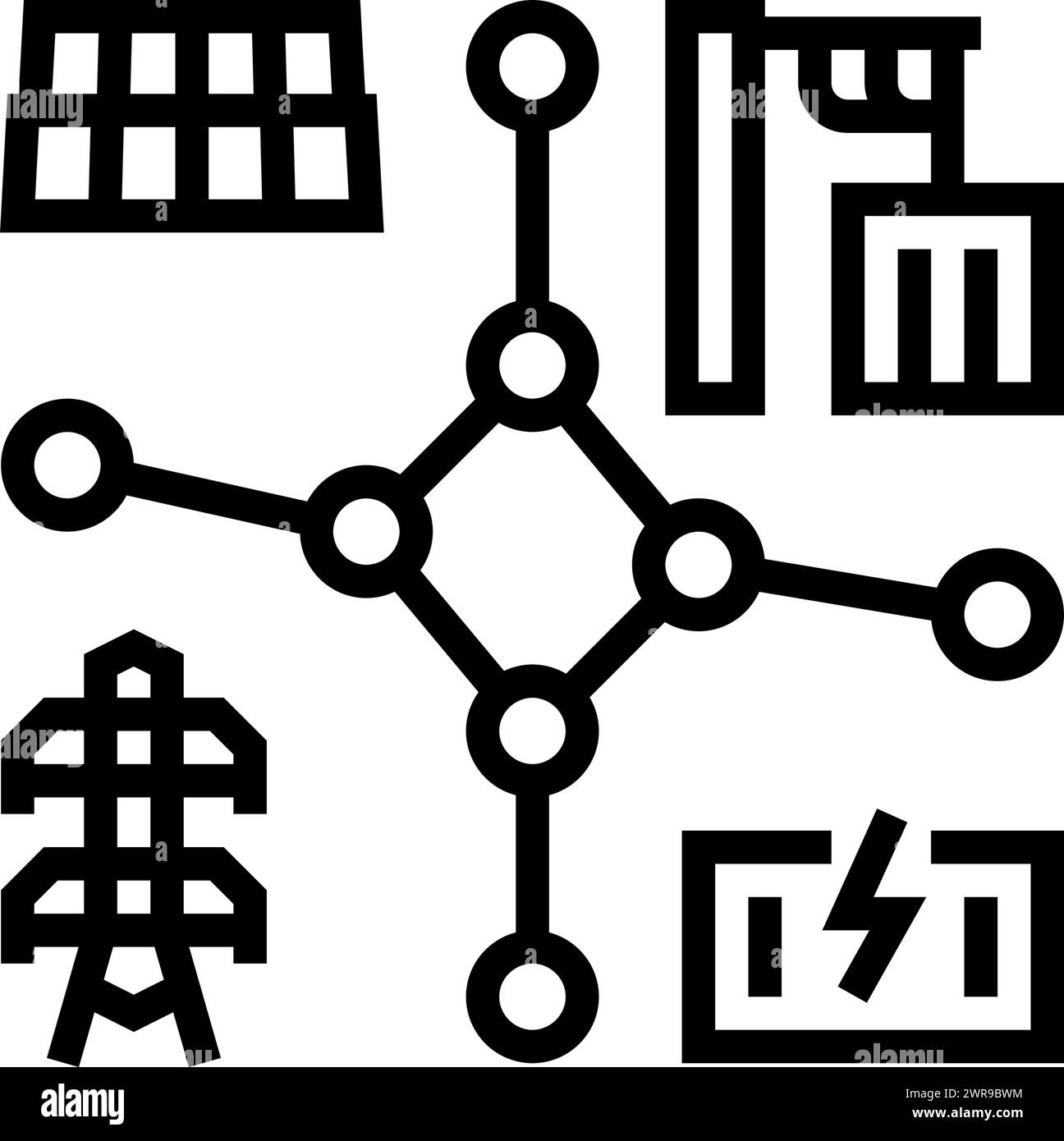 decentralized energy line icon vector illustration Stock Vector Image ...