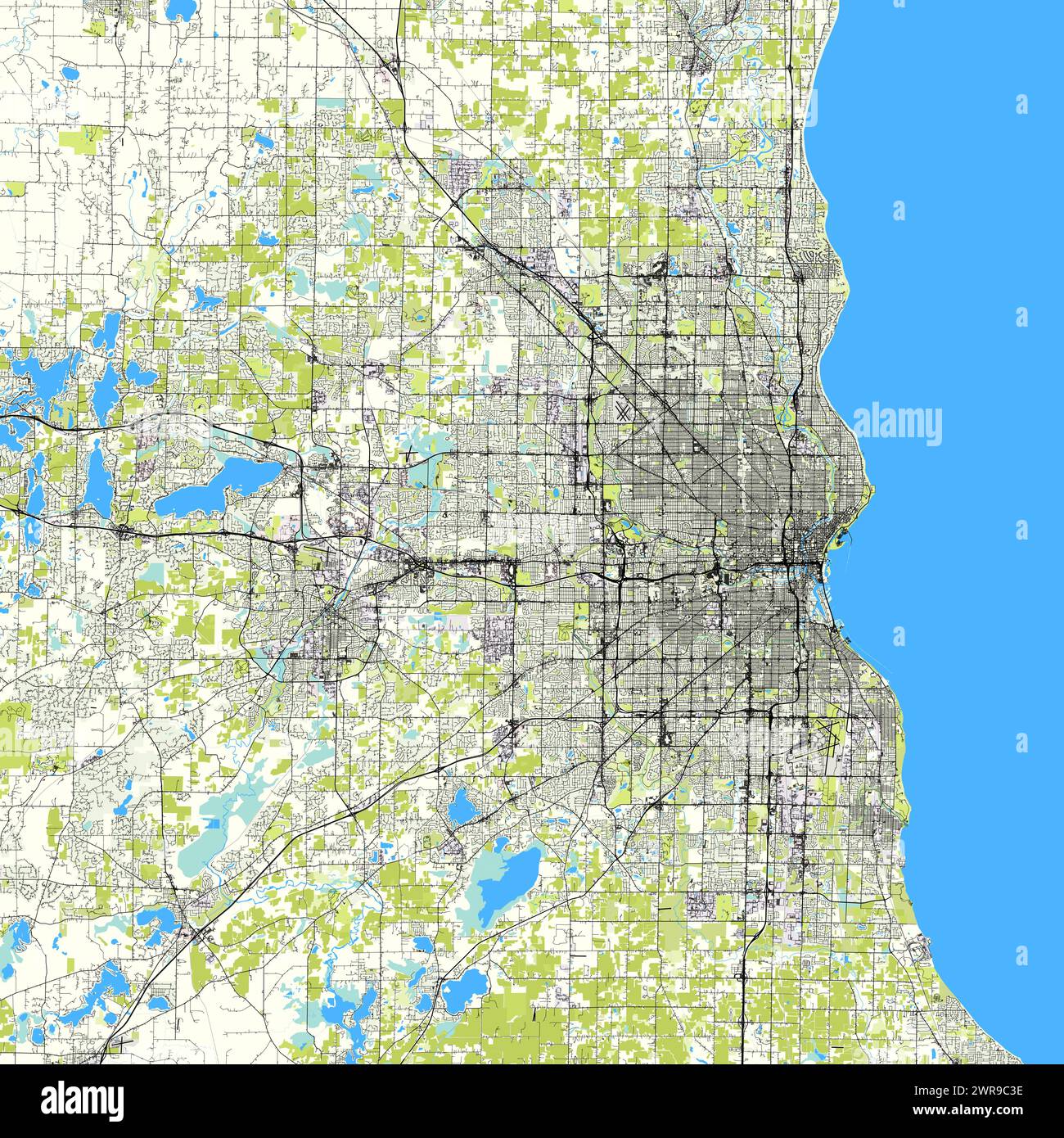 Milwaukee street map hi-res stock photography and images - Alamy