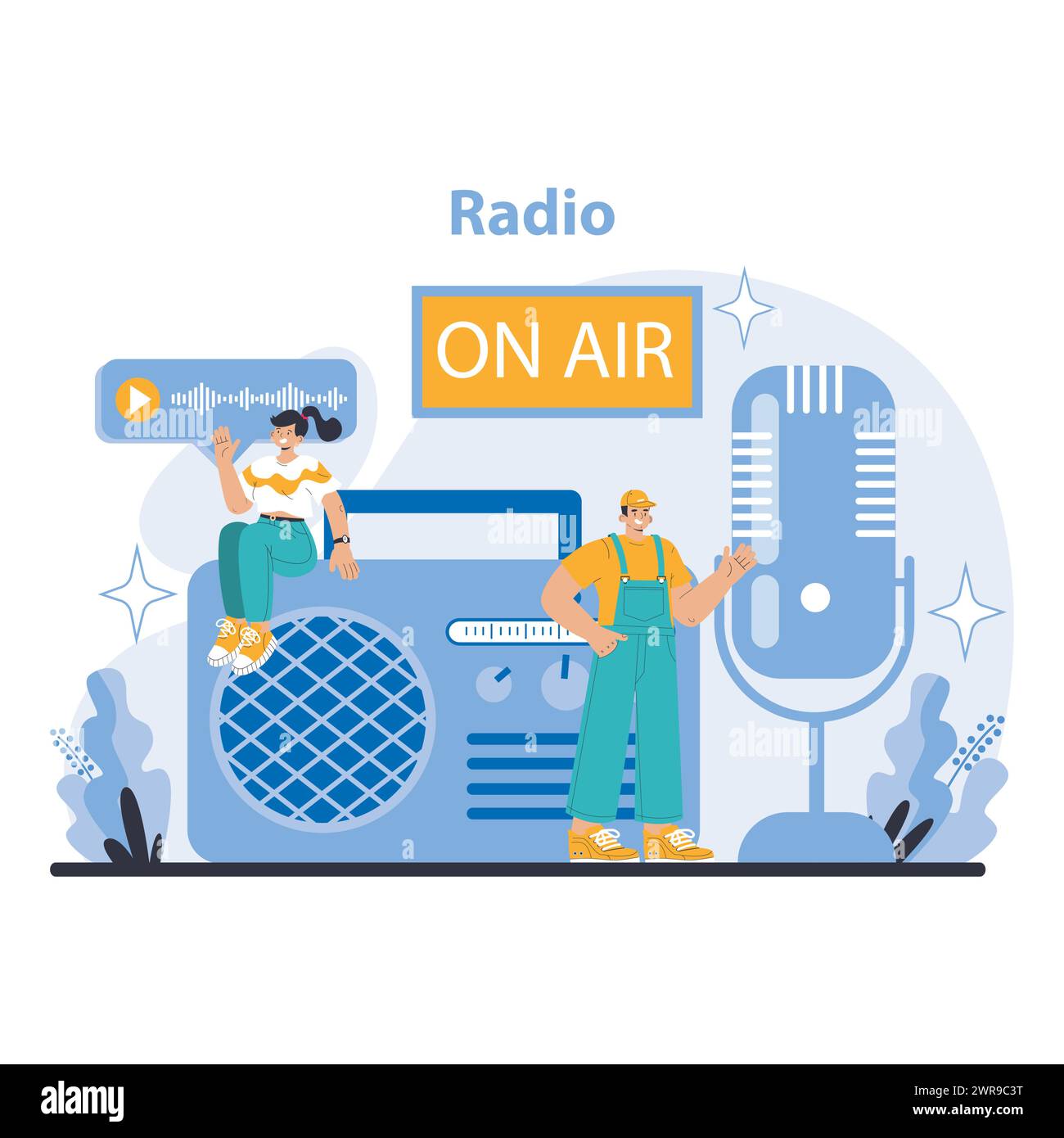 Radio concept. Live audio streaming and entertainment. On-air ...