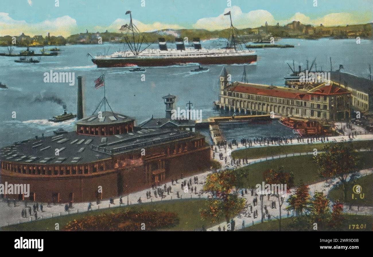 Aquarium, Battery Park and Hudson River, New York City (title on object ...