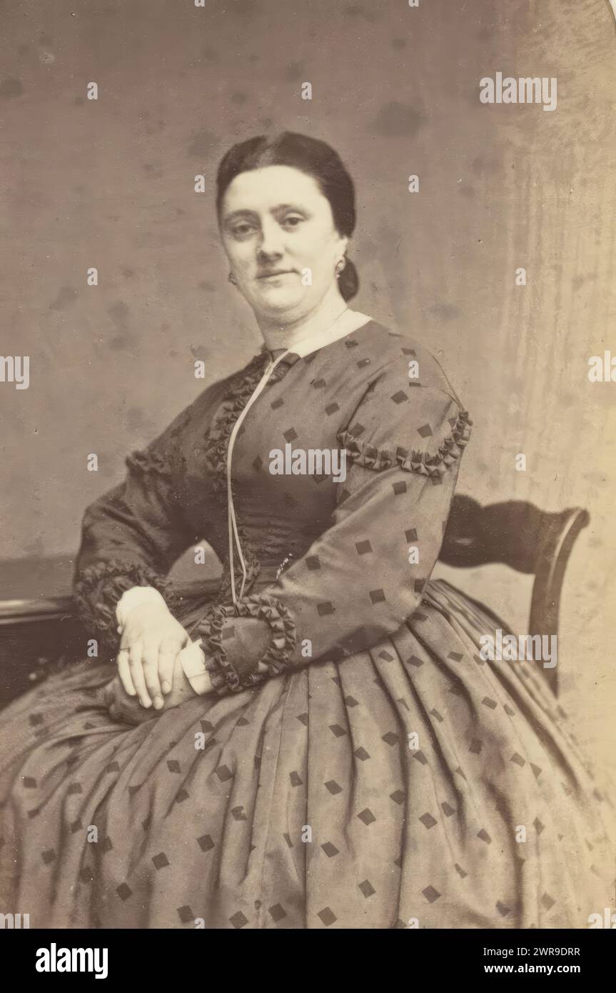 Portrait of a sitting woman, This photo is part of an album., Eduard ...