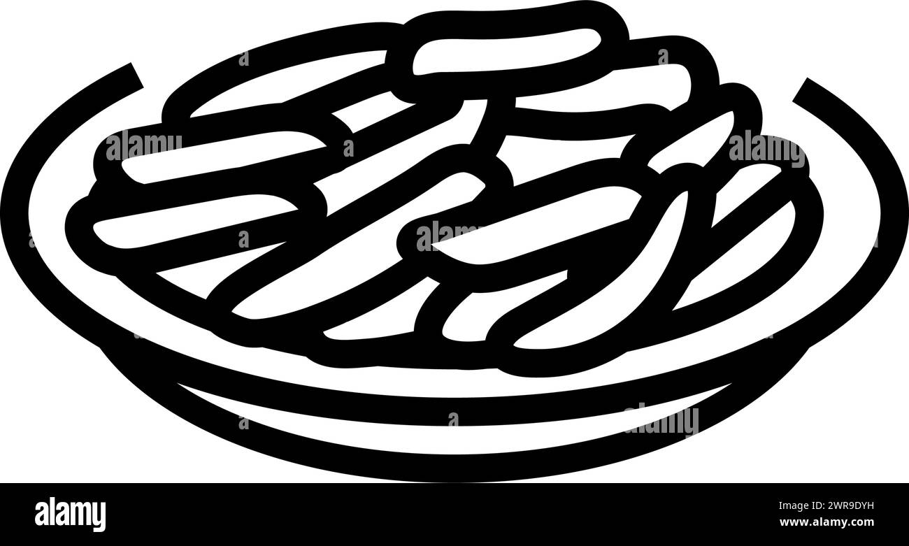 tteokbokki korean cuisine line icon vector illustration Stock Vector ...