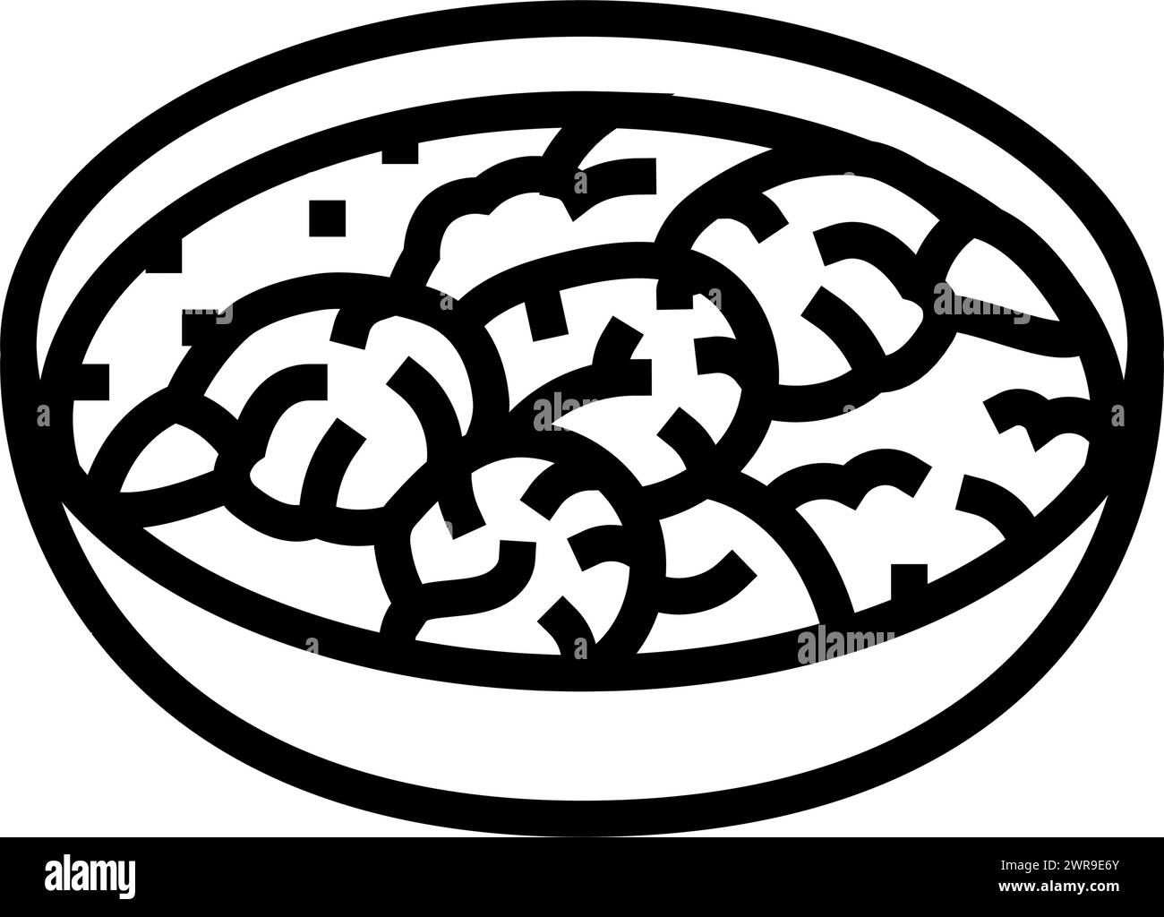 prawn curry sea cuisine line icon vector illustration Stock Vector ...