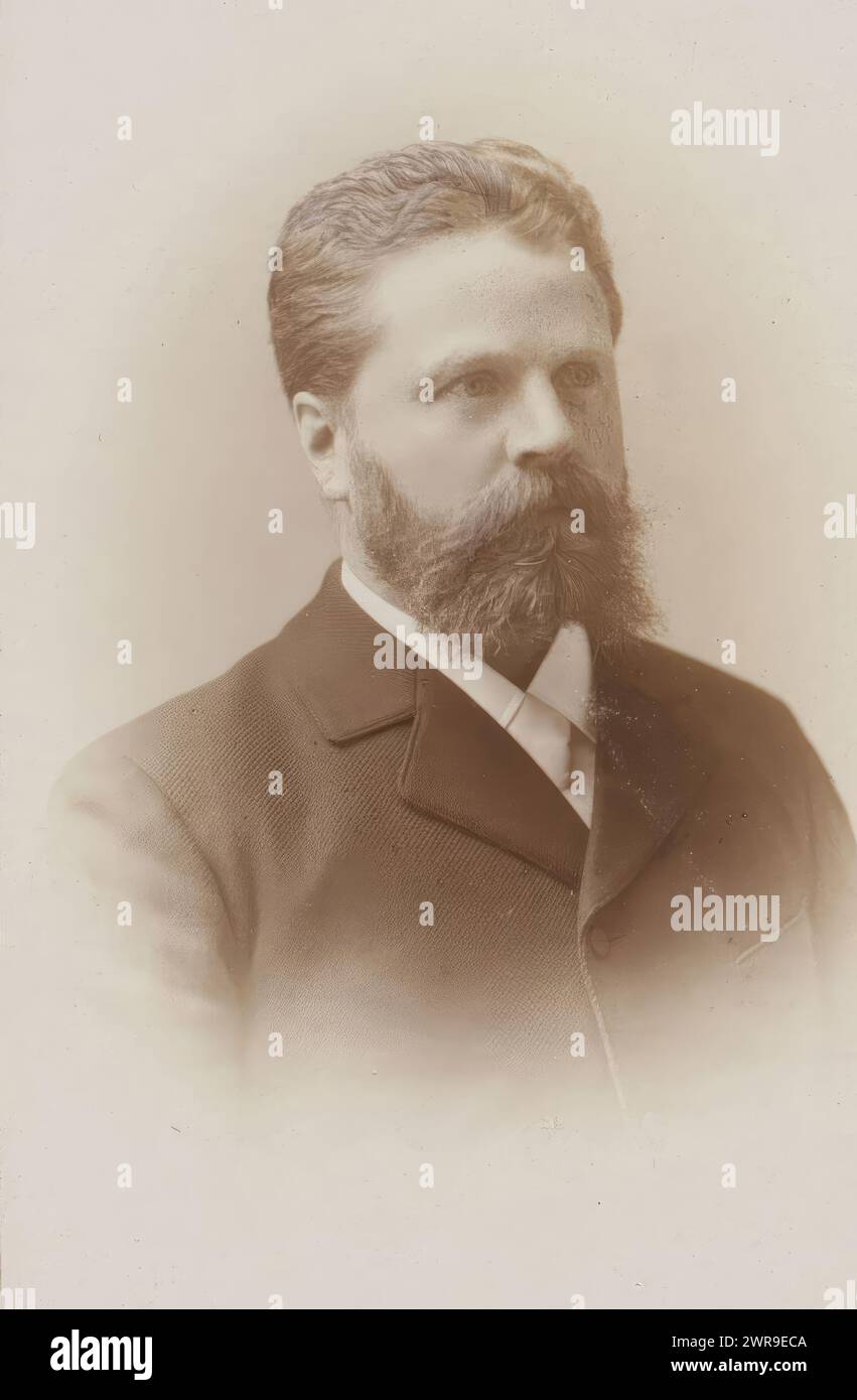 Portrait of a man with mustache and beard, This photo is part of an album., Georg Schönau ...